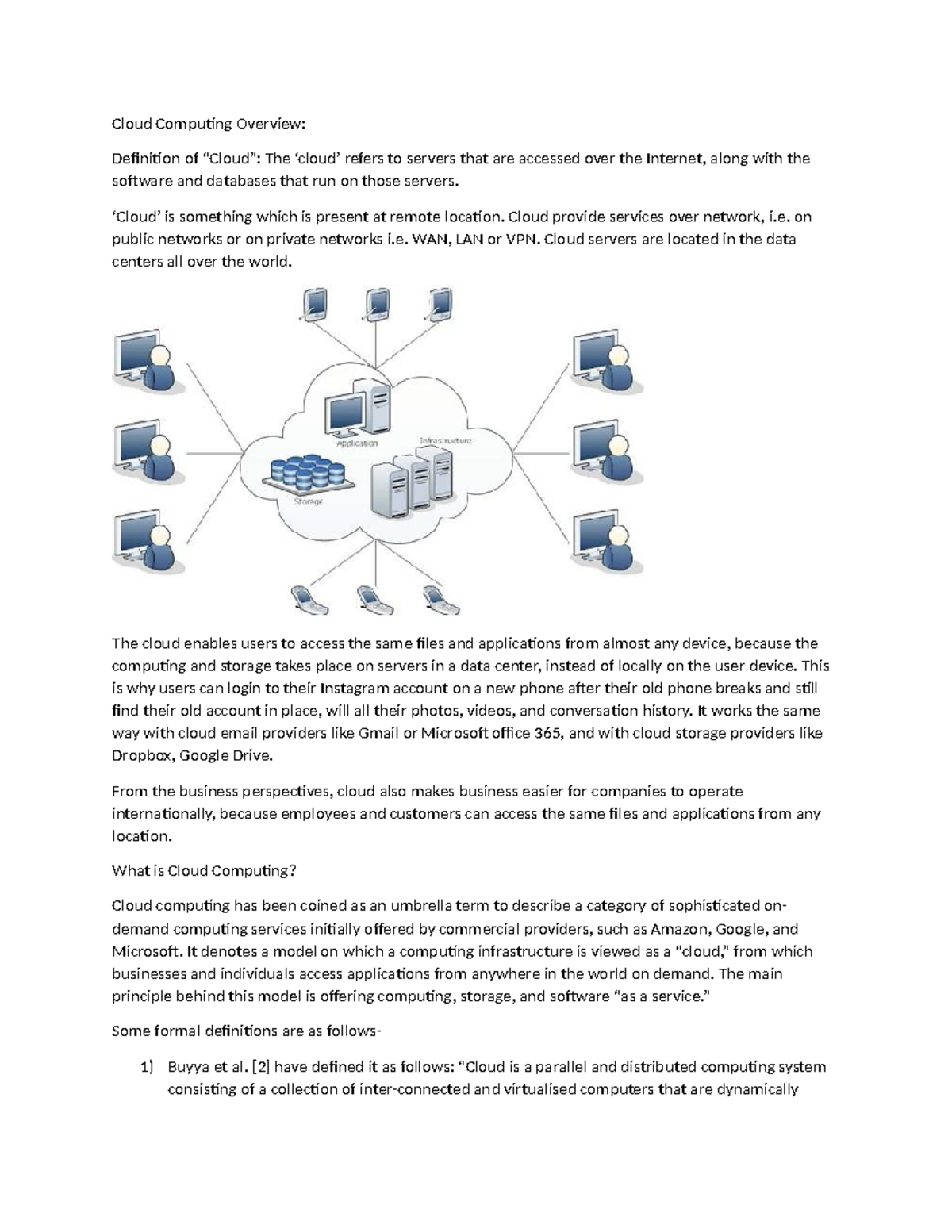 Cloud Computing Overview - Cloud Computing Overview: Definition of ...