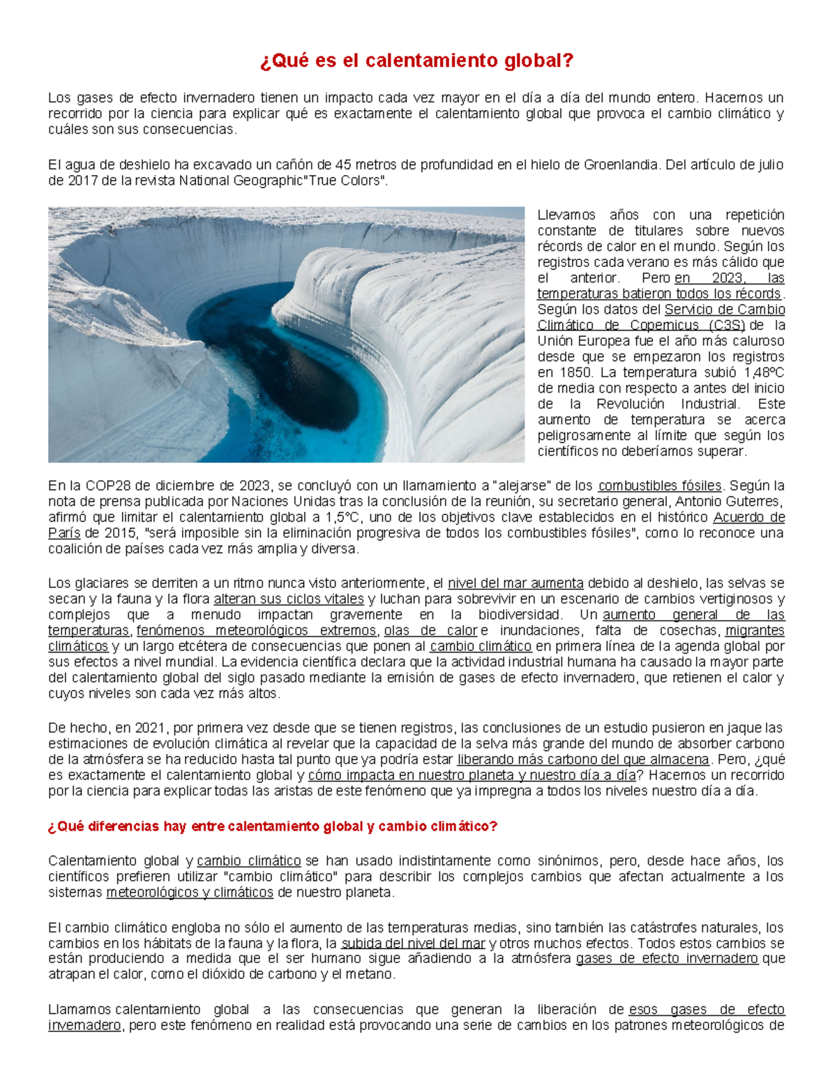 Sesión 1-Qué es el calentamiento global - ¿Qué es el calentamiento ...