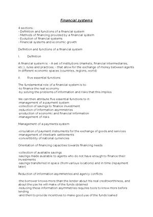 Evolution of financial systems - Major developments since the 19th ...