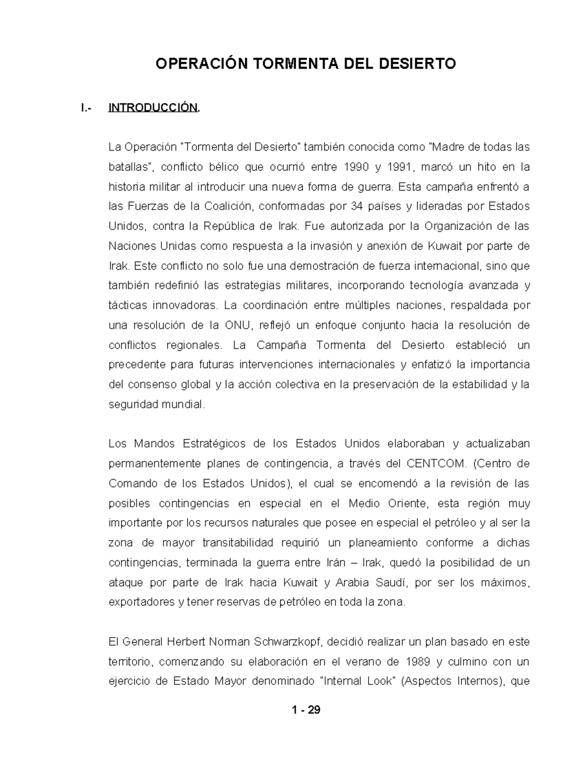 2 Operación Tormenta DEL Desierto - OPERACIÓN TORMENTA DEL DESIERTO I ...