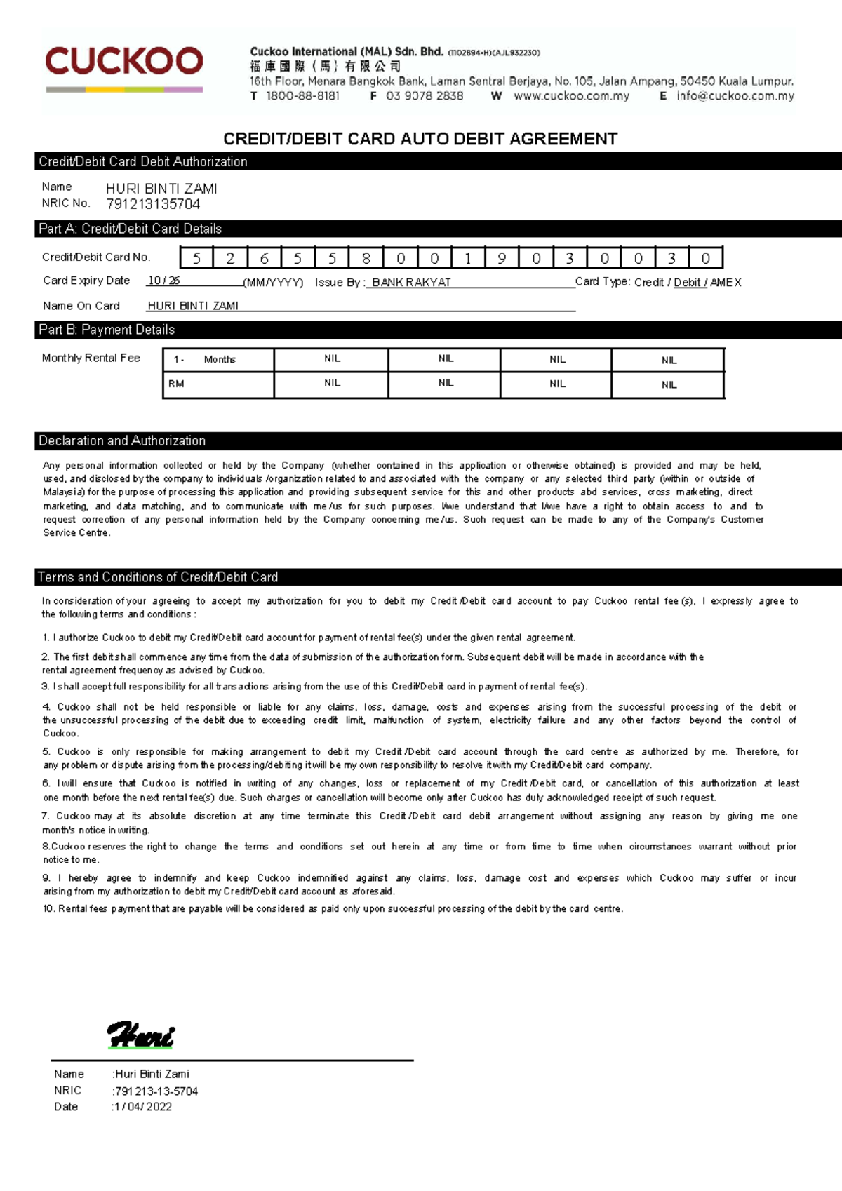 GDP - Credit Debit Card Auto Debit Form 1 - CREDIT/DEBIT CARD AUTO ...