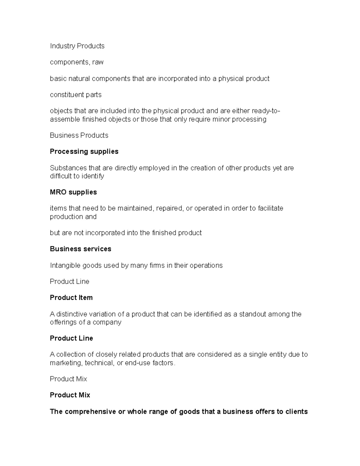 Intro Marketing 23 - Industry Products components, raw basic natural ...