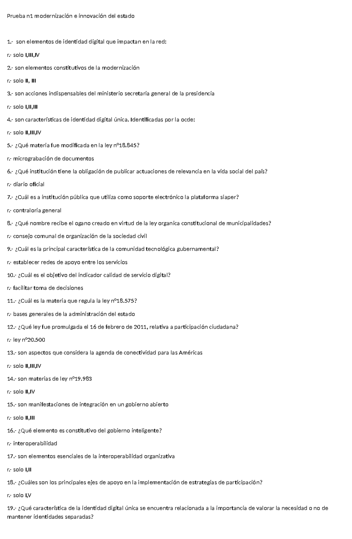 Prueba n1 modernización e innovación del estado - son elementos de identidad digital que ...