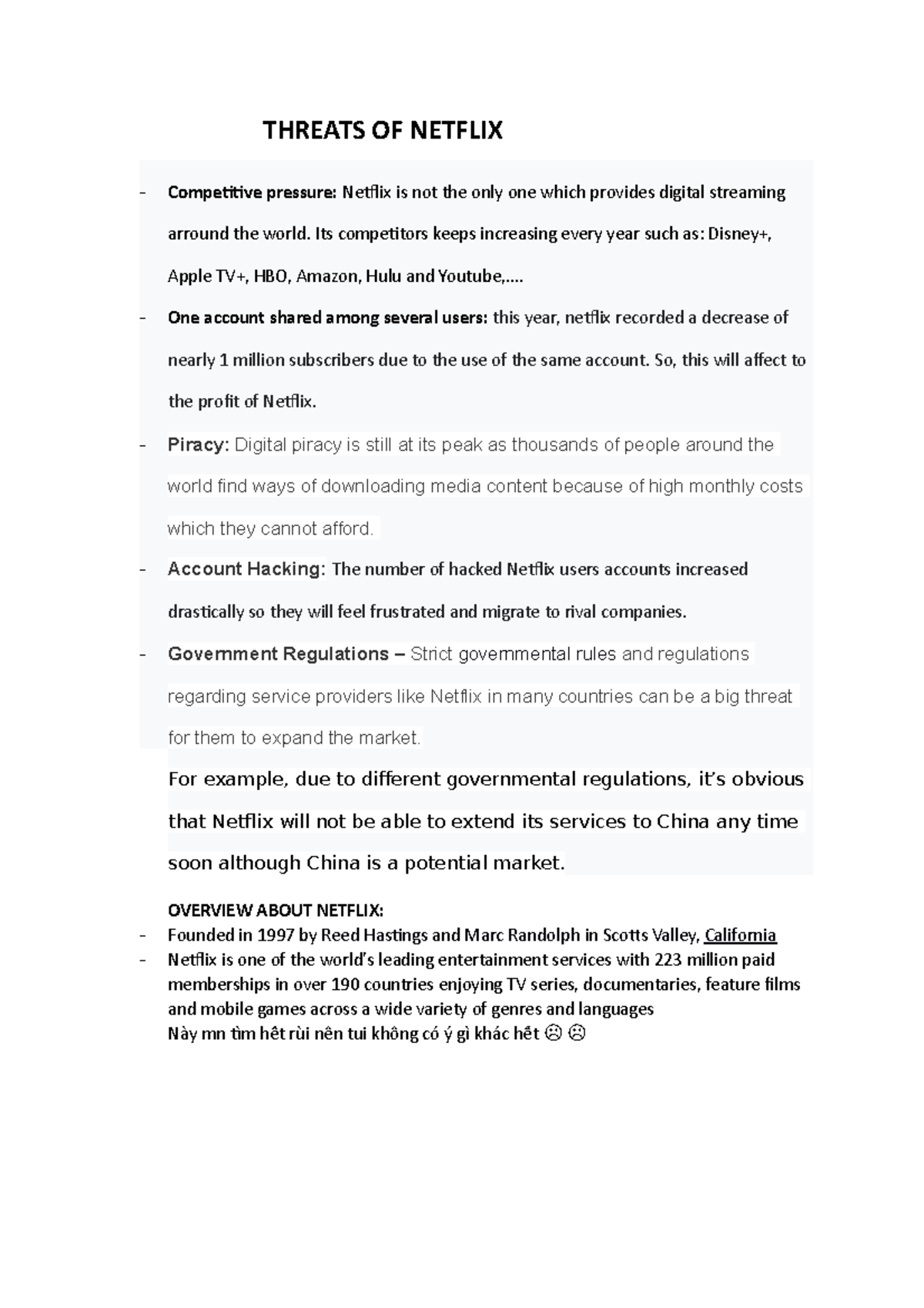 Threats OF Netflix - NOooooooooooooooooooooo - THREATS OF NETFLIX ...