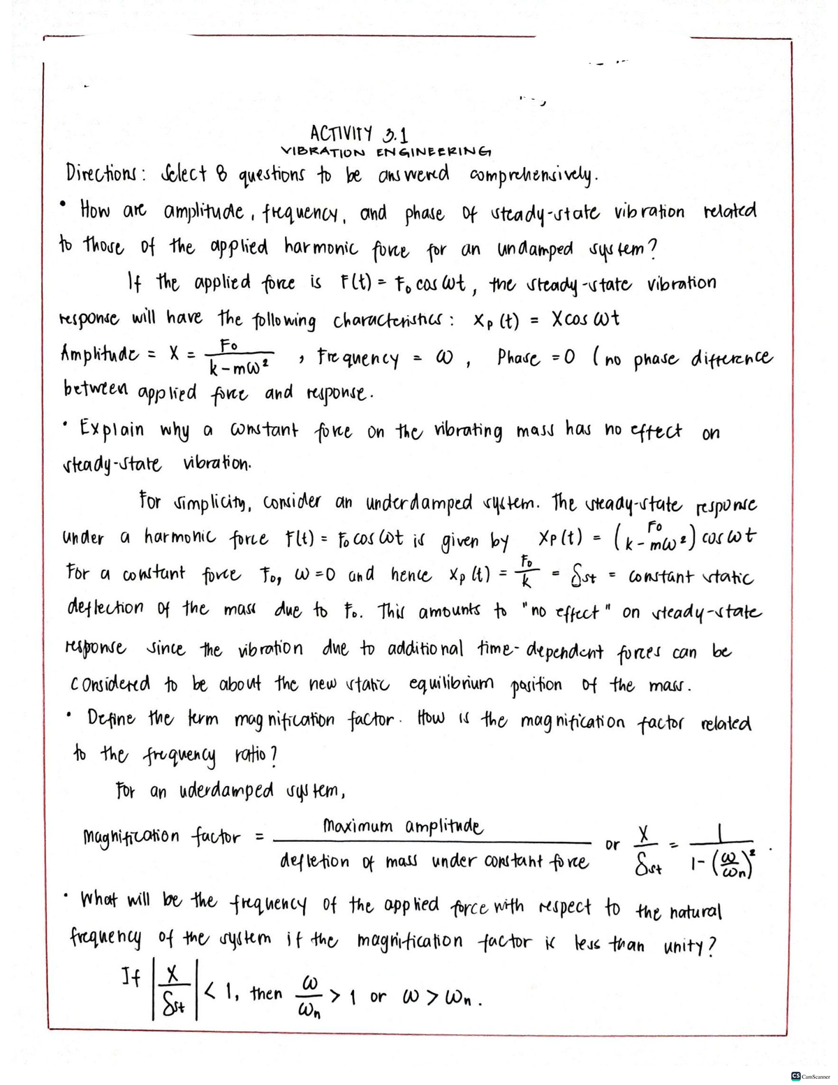 VE-Activity-3 - Learning activity - Mechanical Engineering - CamScanner CamScanner - Studocu