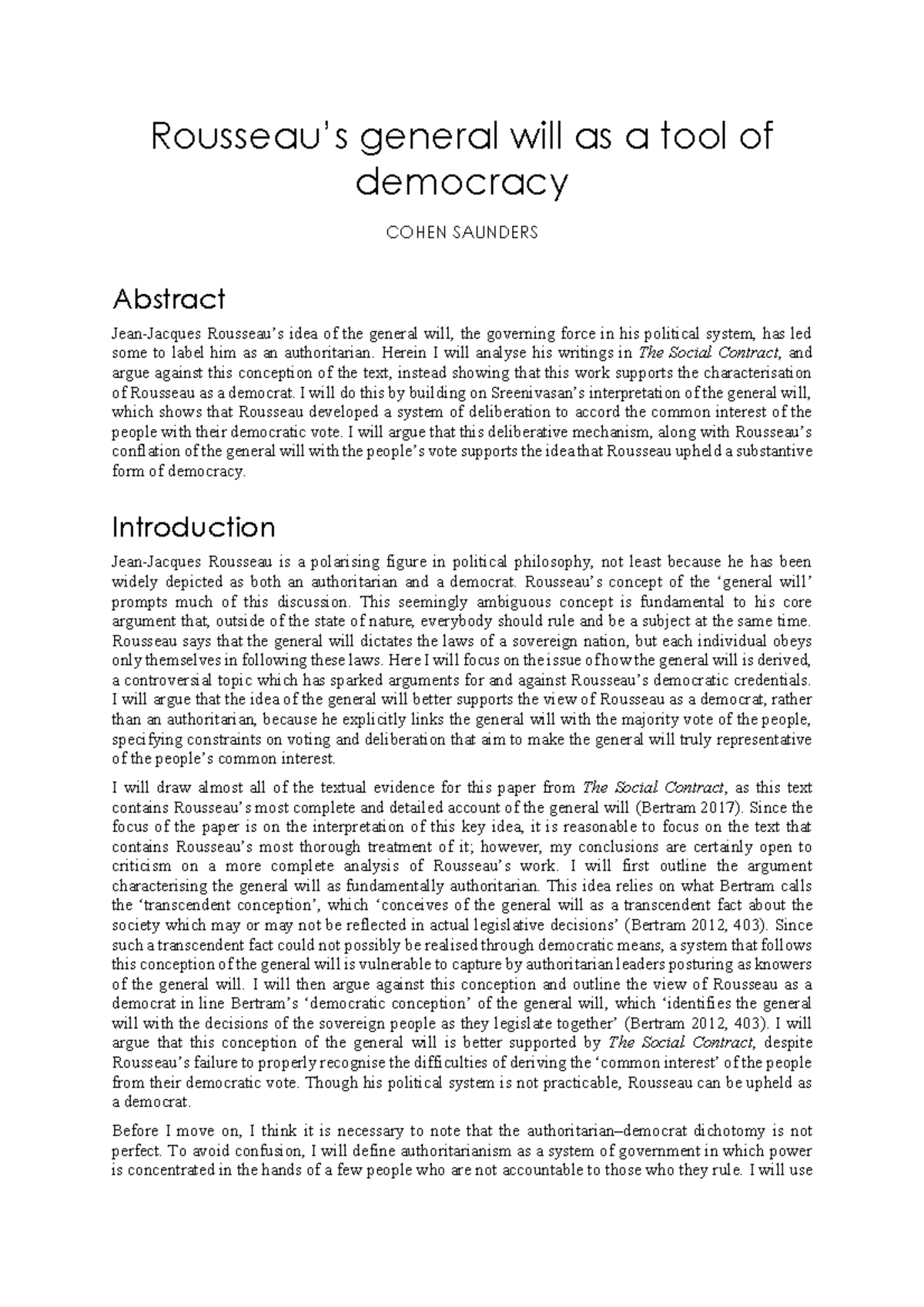 12+Rousseaus+General+Will - Rousseau’s general will as a tool of ...