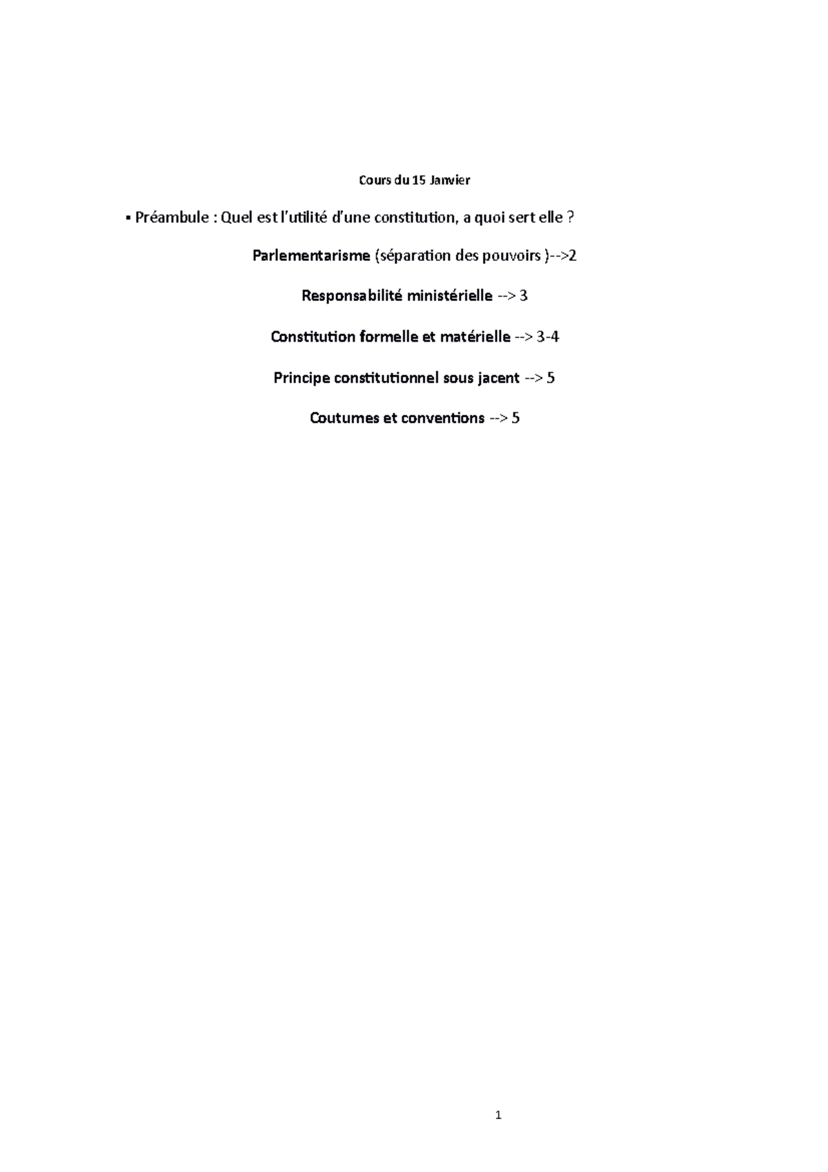 Cours du 15 Janvier - note - DRT1501G - Constitutional law 1 - UdeM ...