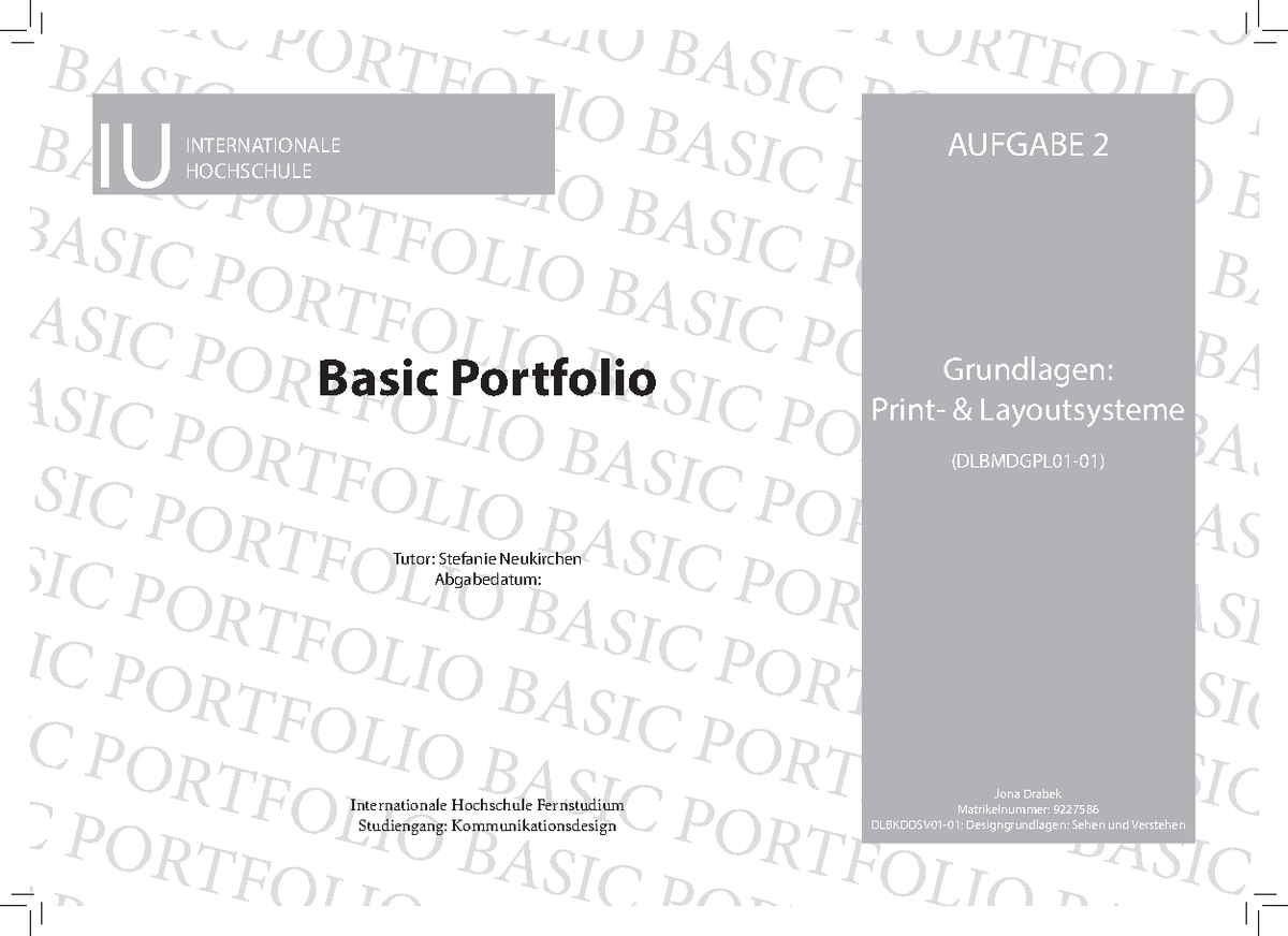 Lösungsbeispiel Abgabe Teilaufgabe 2 - BASIC PORTFOLIO BASIC PORTFOLIO ...