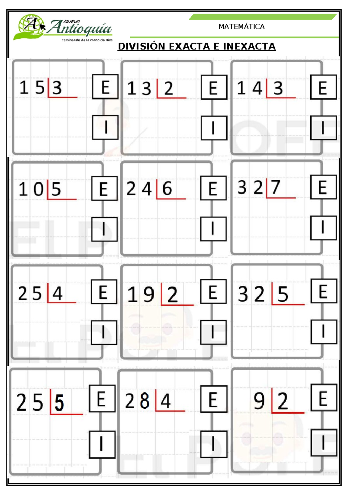 Division Exacta E Inexacta - matematica - A NUEVA Antioquia MATEMÁTICA ...