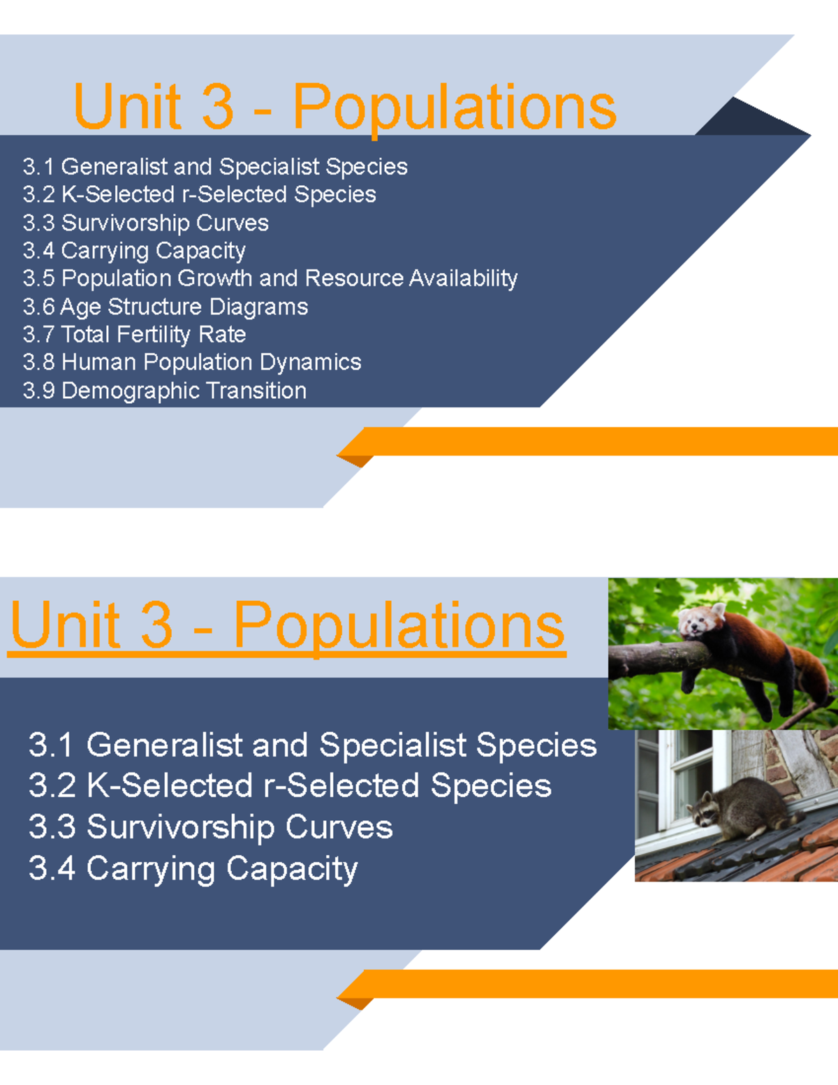 Leapes Unit 3.1-3.4 Notes Slides - Populations Blank Notes (to post ...
