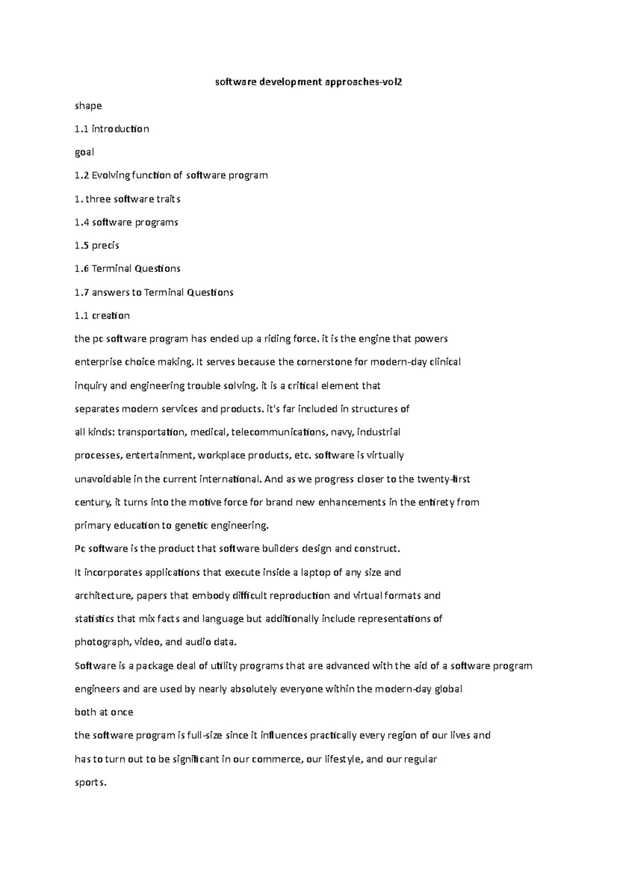 Software development approaches-vol2 - software development approaches-vol shape 1 introduction ...