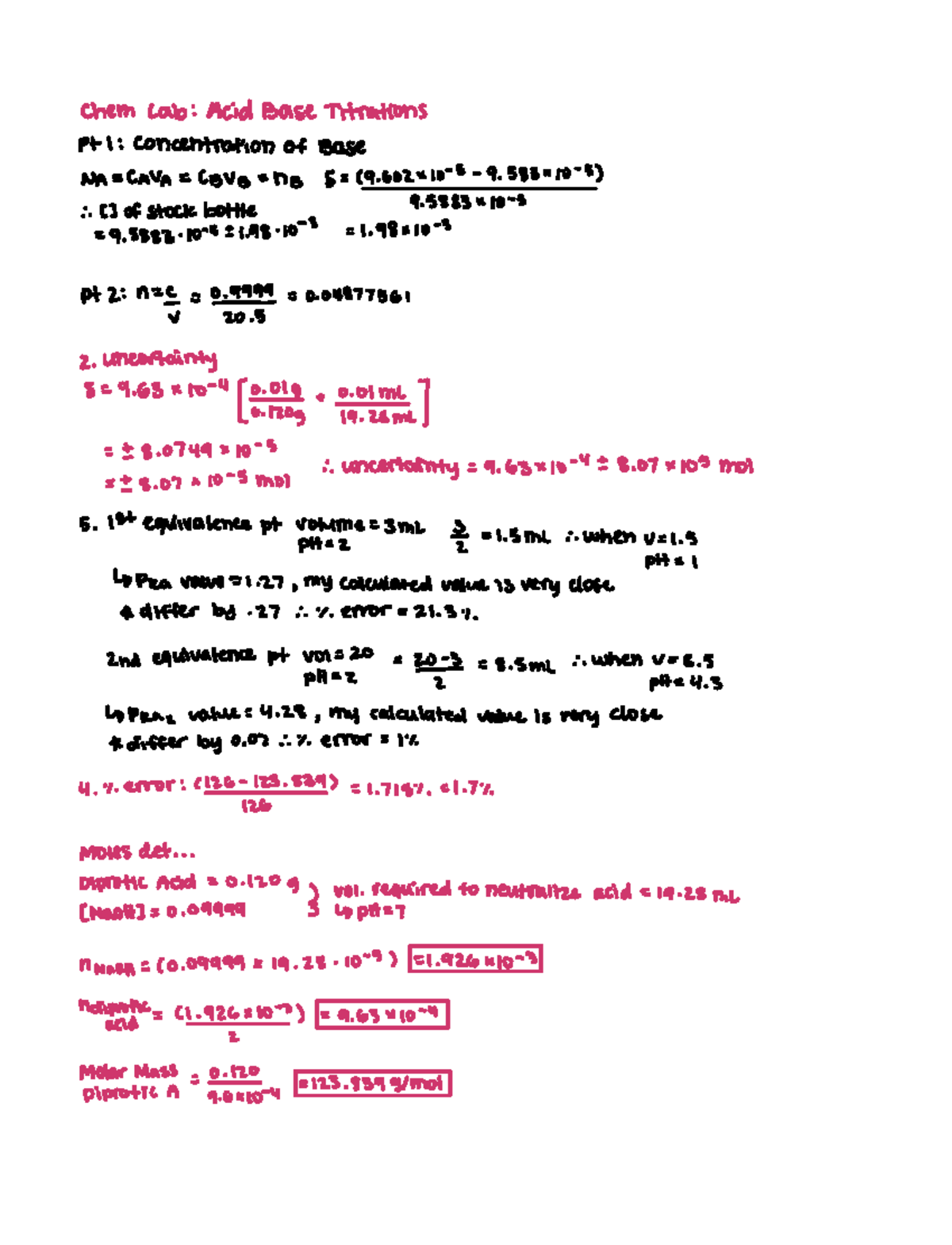 CHEM lab acid base titrations - hem Lab Acid Base Titrations 1 ...