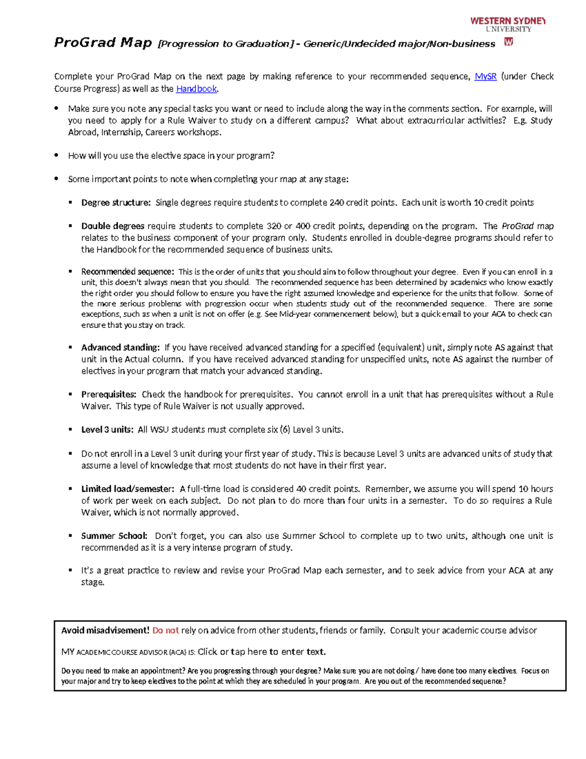 Pro Grad map - Generic - its an example - ProGrad Map [Progression to ...