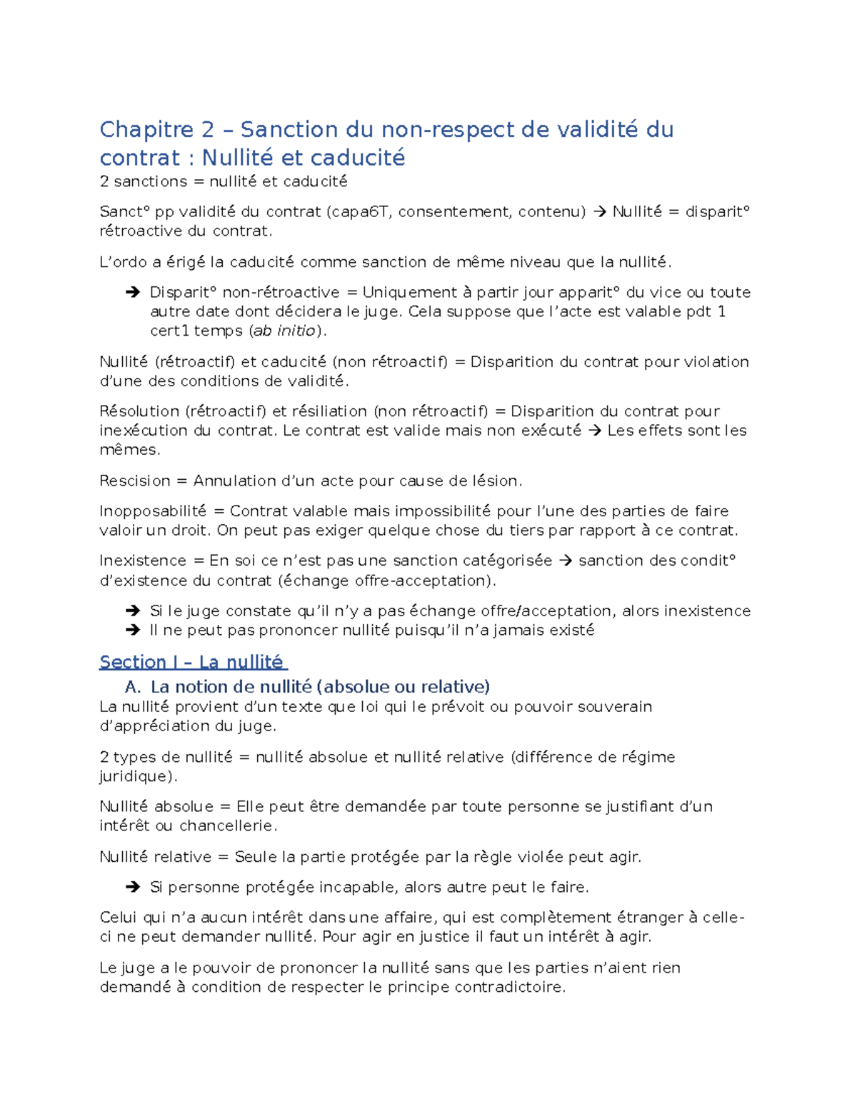 5- Sanction de non-respect validité c - Chapitre 2 – Sanction du non-respect de validité du ...