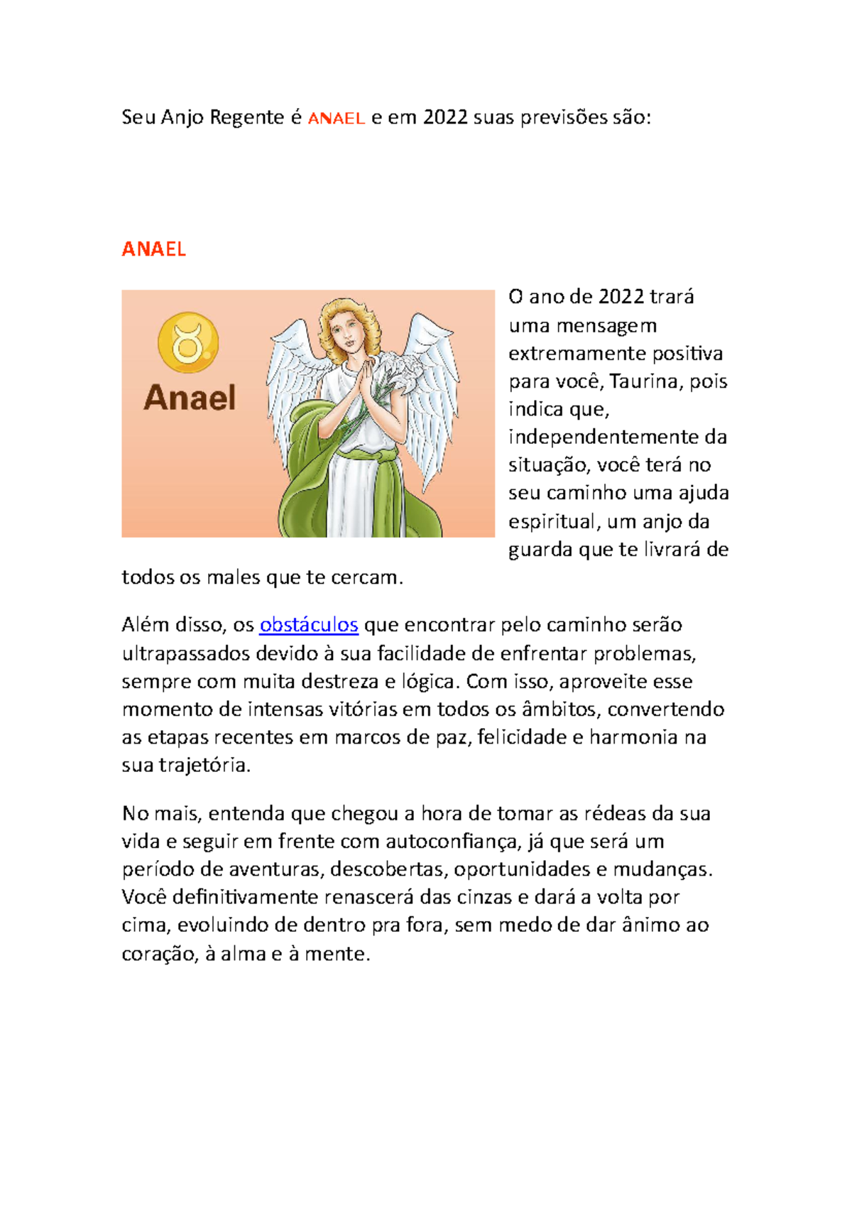 Touro Anael - Angeologia - Seu Anjo Regente é ANAEL e em 2022 suas ...