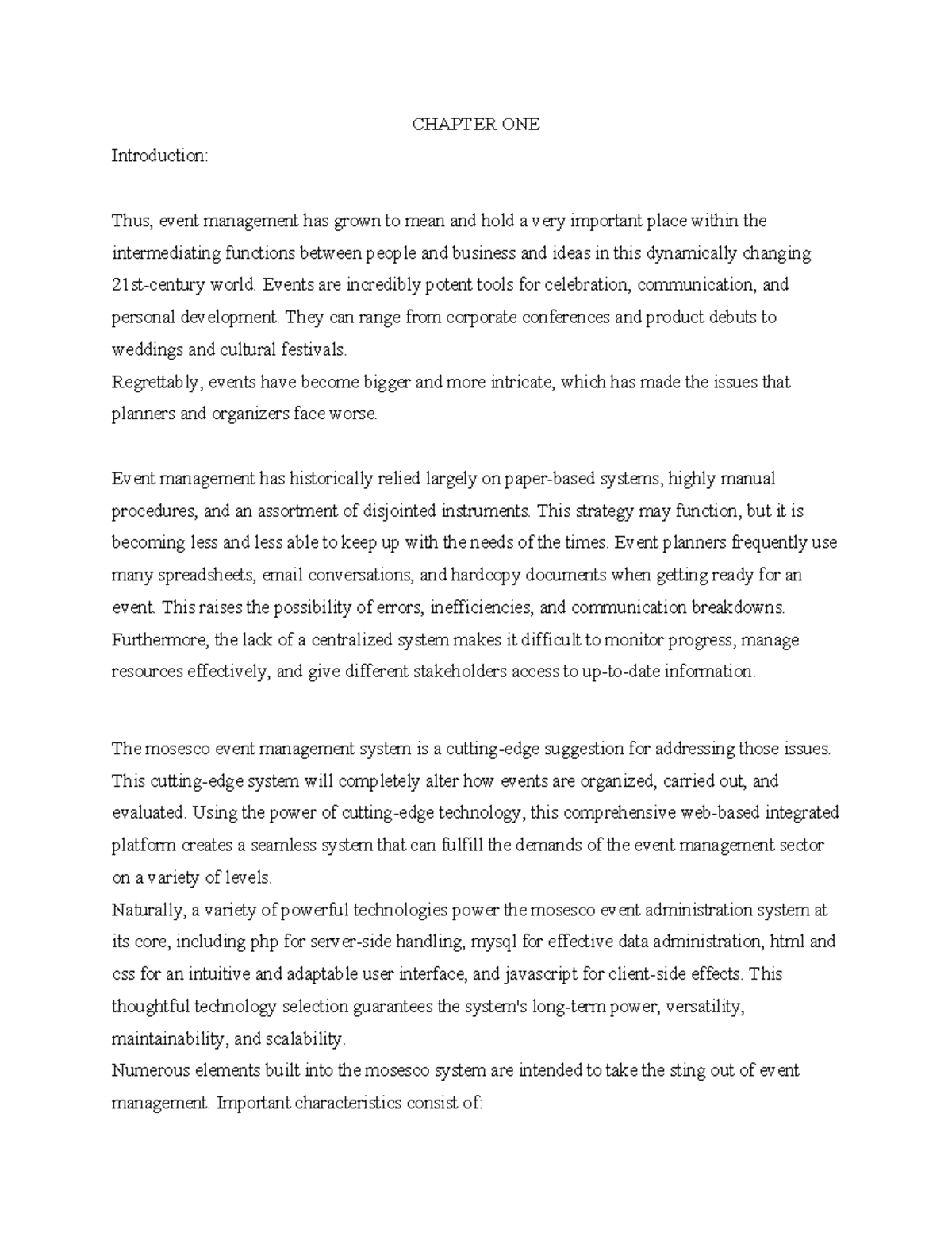 Paraphrase Doc - assignment paper - CHAPTER ONE Introduction: Thus ...