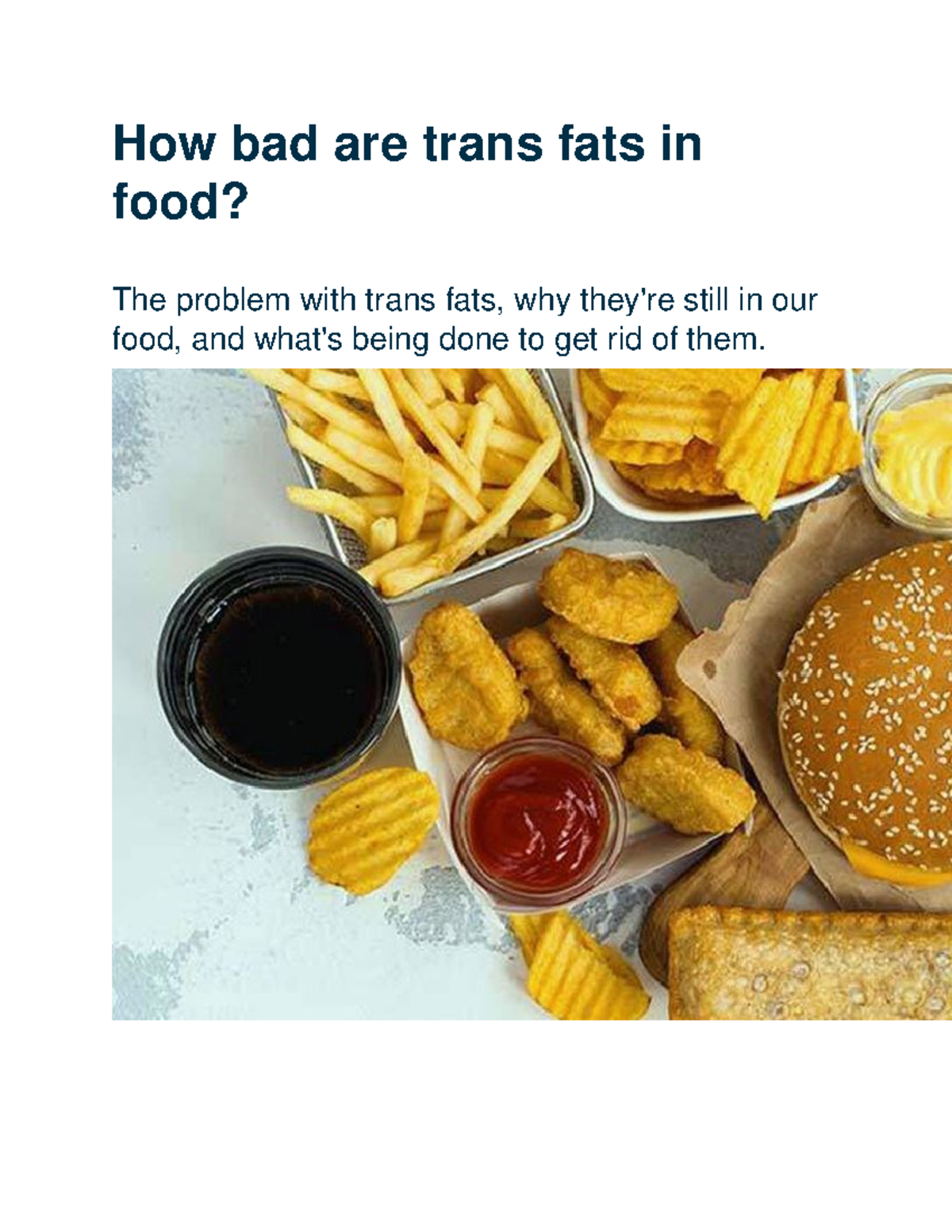How bad are trans fats in food - Choice - How bad are trans fats in ...