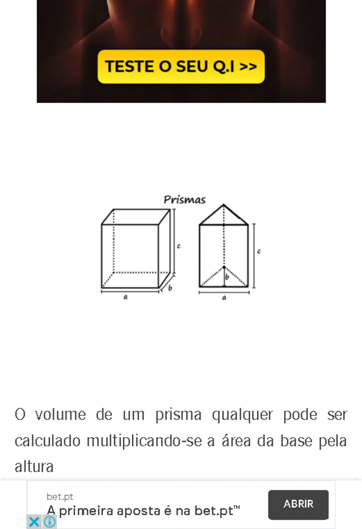 Fórmulas para Cálculo de Volume de sólidos - Mundo Educação - biologia ...