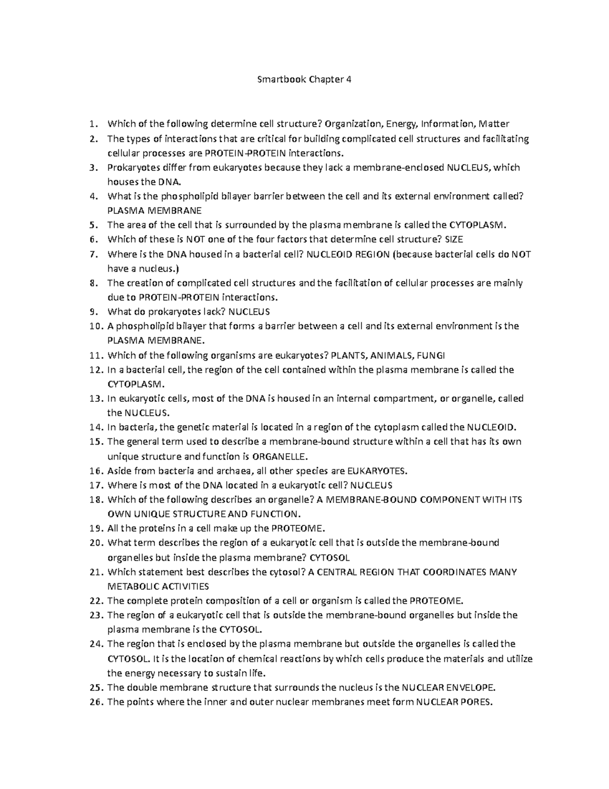 BIO Chapter 4 - Smartbook Chapter 4 Which of the following determine ...