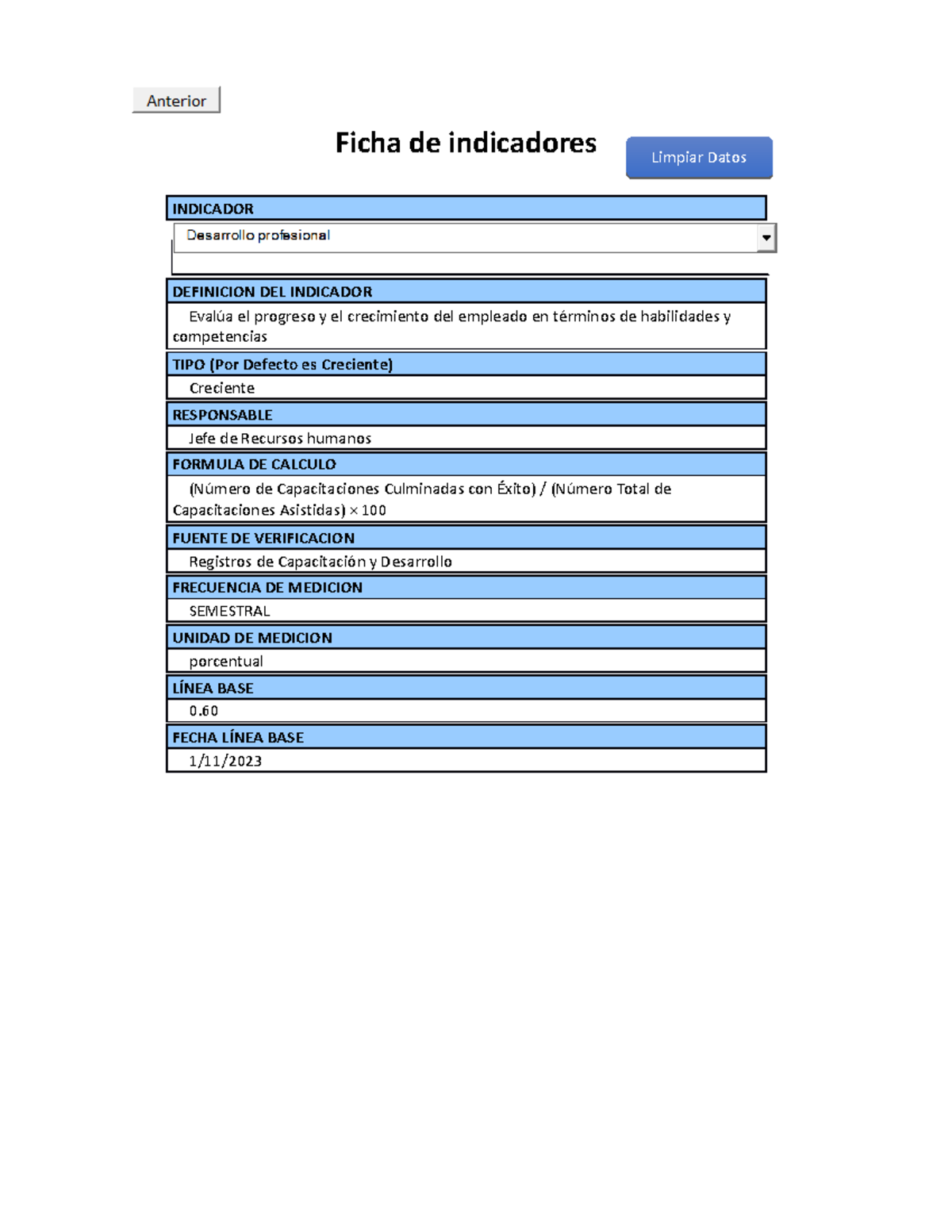 Indicadores - Ficha - SUPLY - Ficha de indicadores INDICADOR DEFINICION DEL INDICADOR Evalúa el ...
