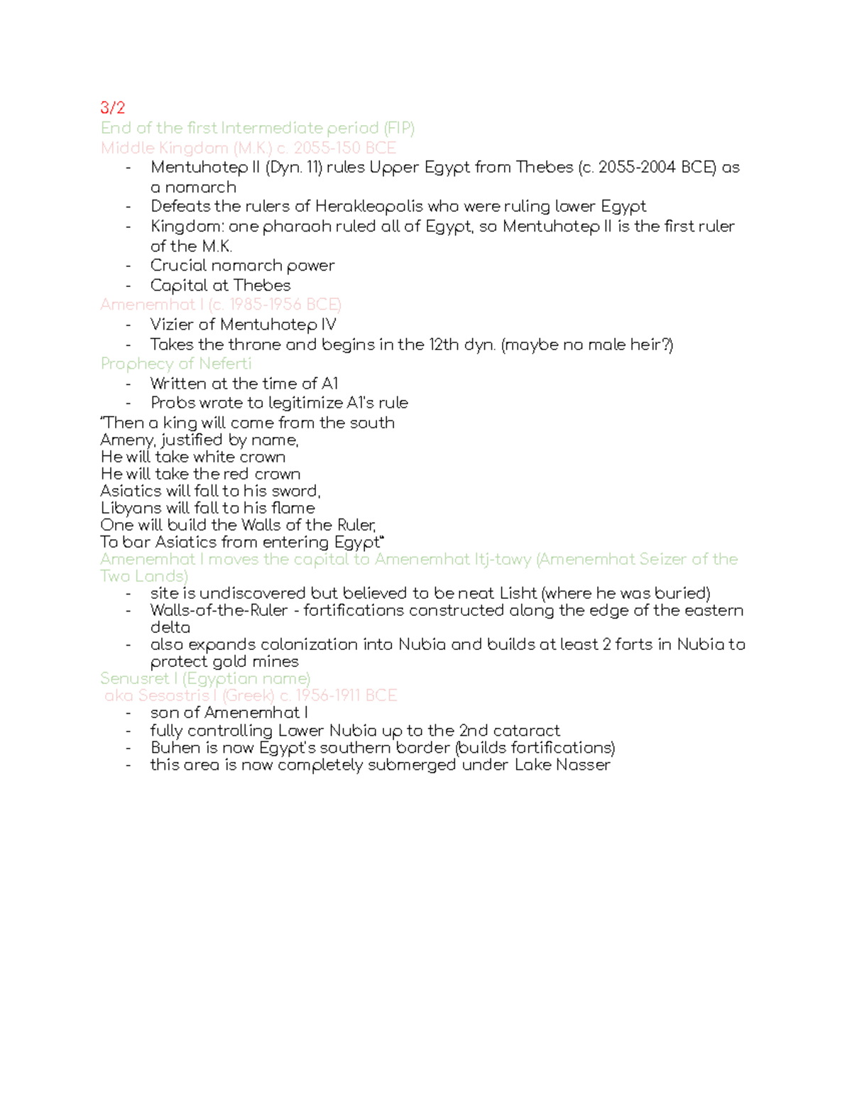 History 115 end of the first intermediate period - 3/ End of the first ...