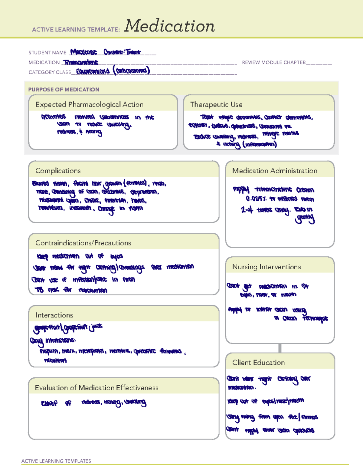 Triamcinolone - Ari template - ACTIVE LEARNING TEMPLATES Medication ...