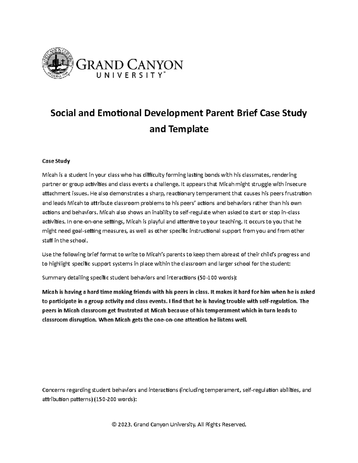 EDU-354-T4-Case Study and Template Angela Olmstead - Social and ...