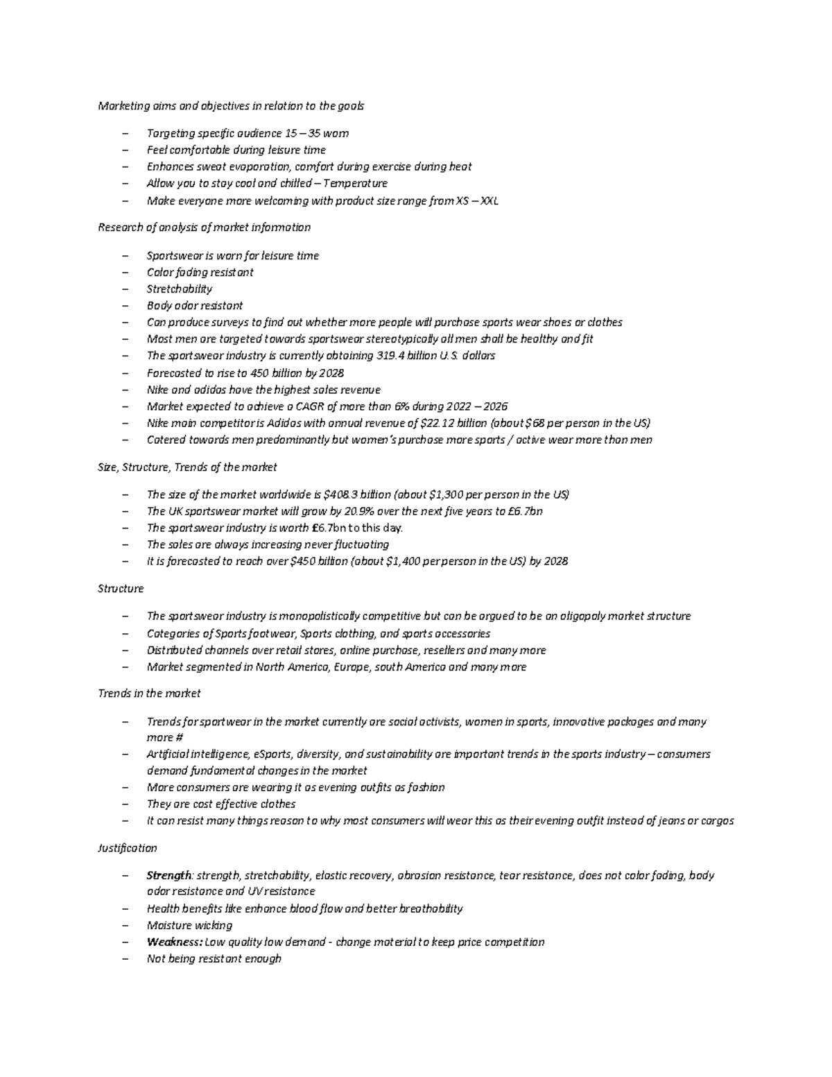Unit 2 mock notes - Marketing aims and objectives in relation to the ...