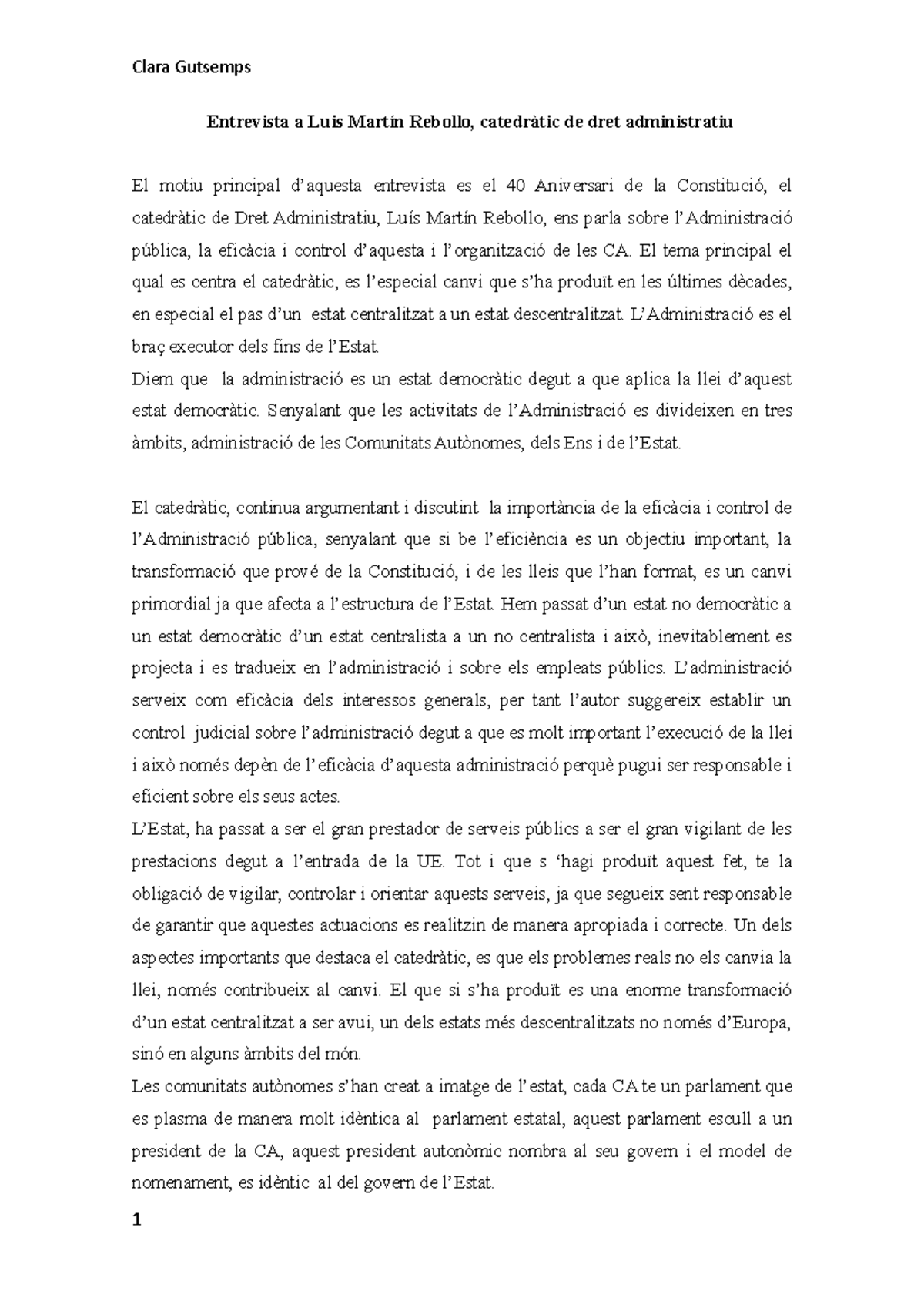 Pràctica administració numero 2 - Clara Gutsemps Entrevista a Luis ...