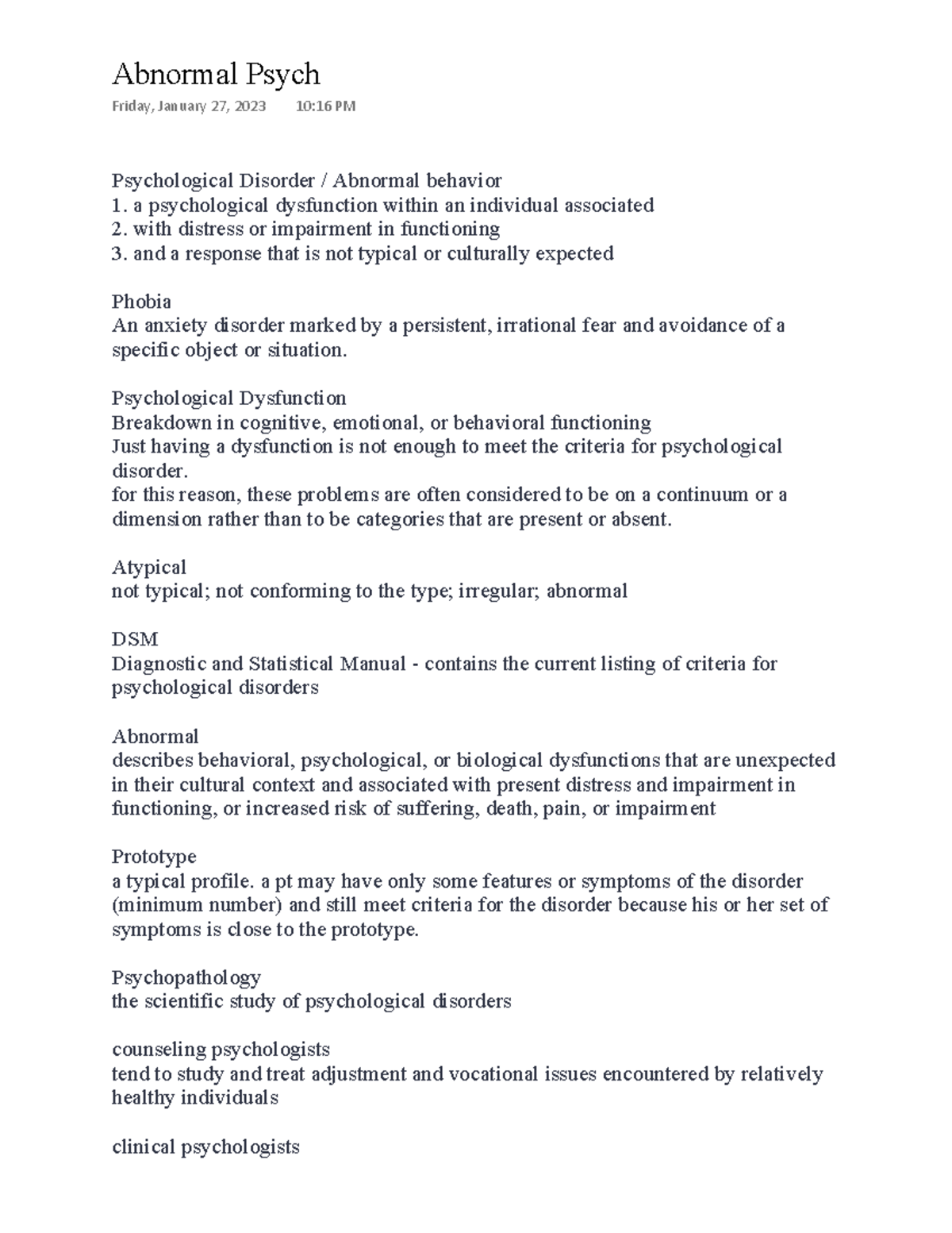 Abnormal Psychchology Lecture 19 - Psychological Disorder / Abnormal ...