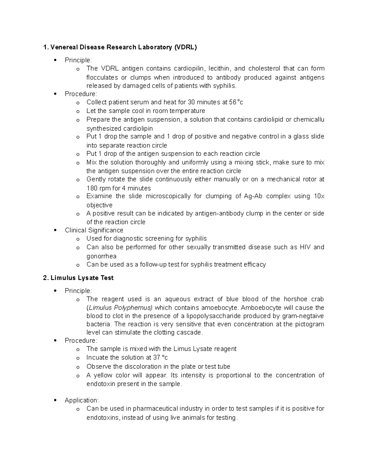 UA - Analysis OF CSF - Venereal Disease Research Laboratory (VDRL ...