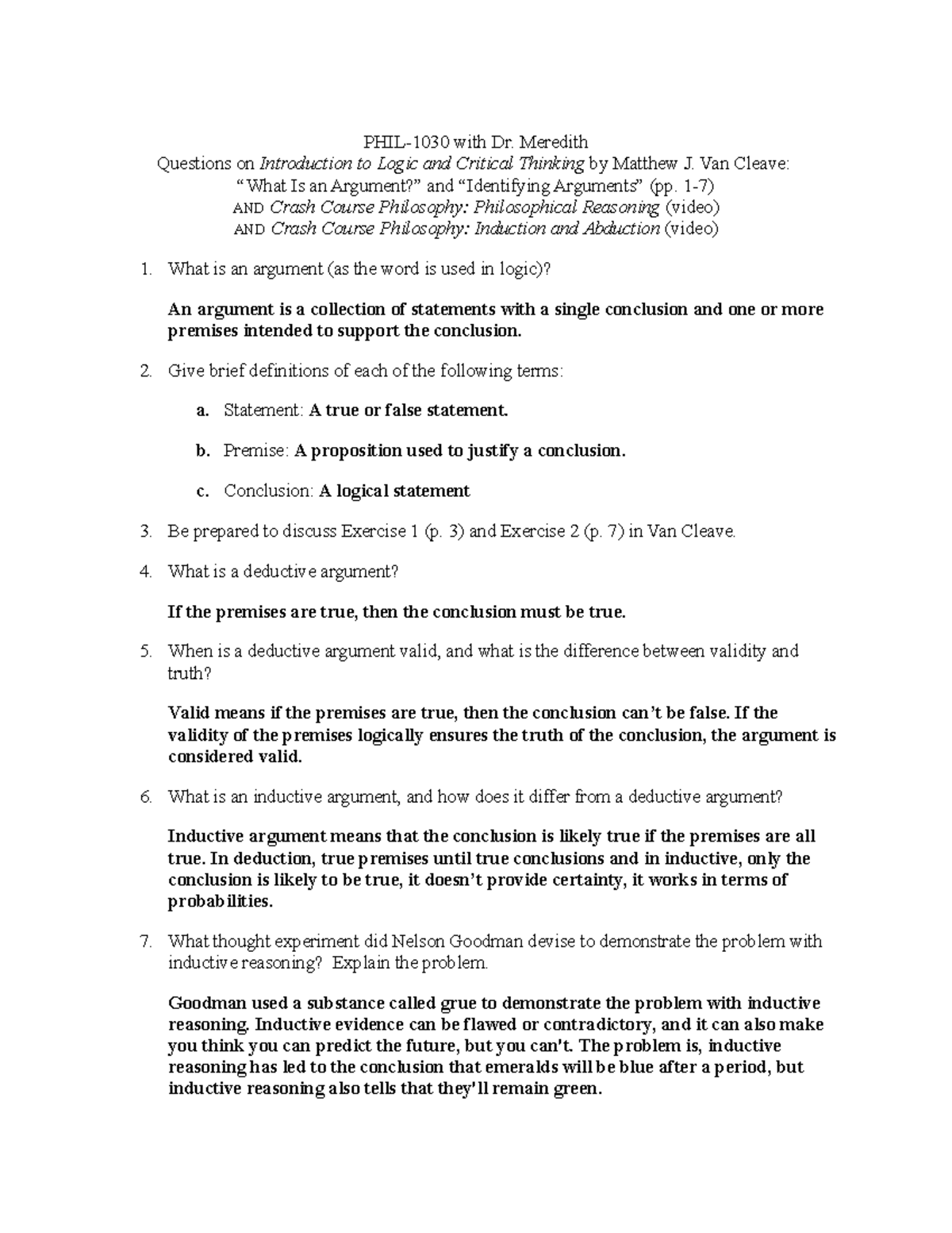 Philosophical Reasoning questions (2) - PHIL-1030 with Dr. Meredith ...
