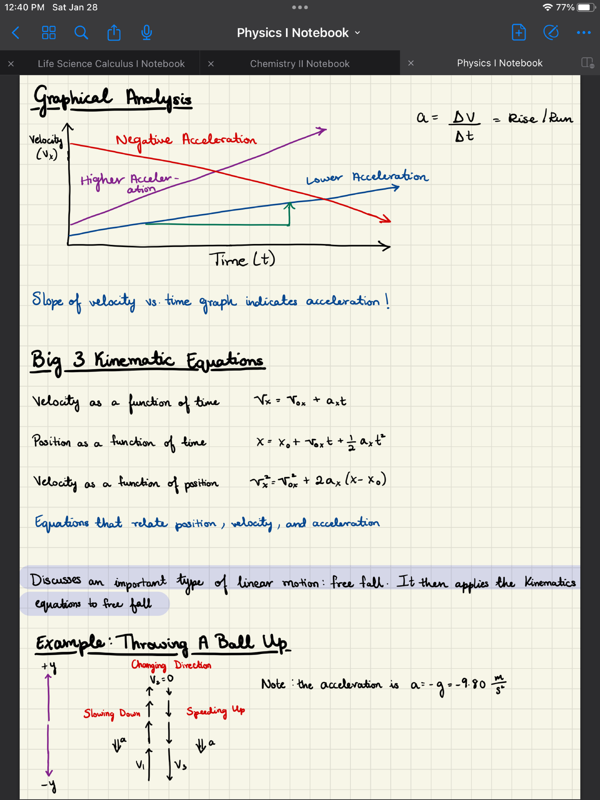 Physics 1 Ch2 - Ch 2 Notes - PHY2053 - Studocu