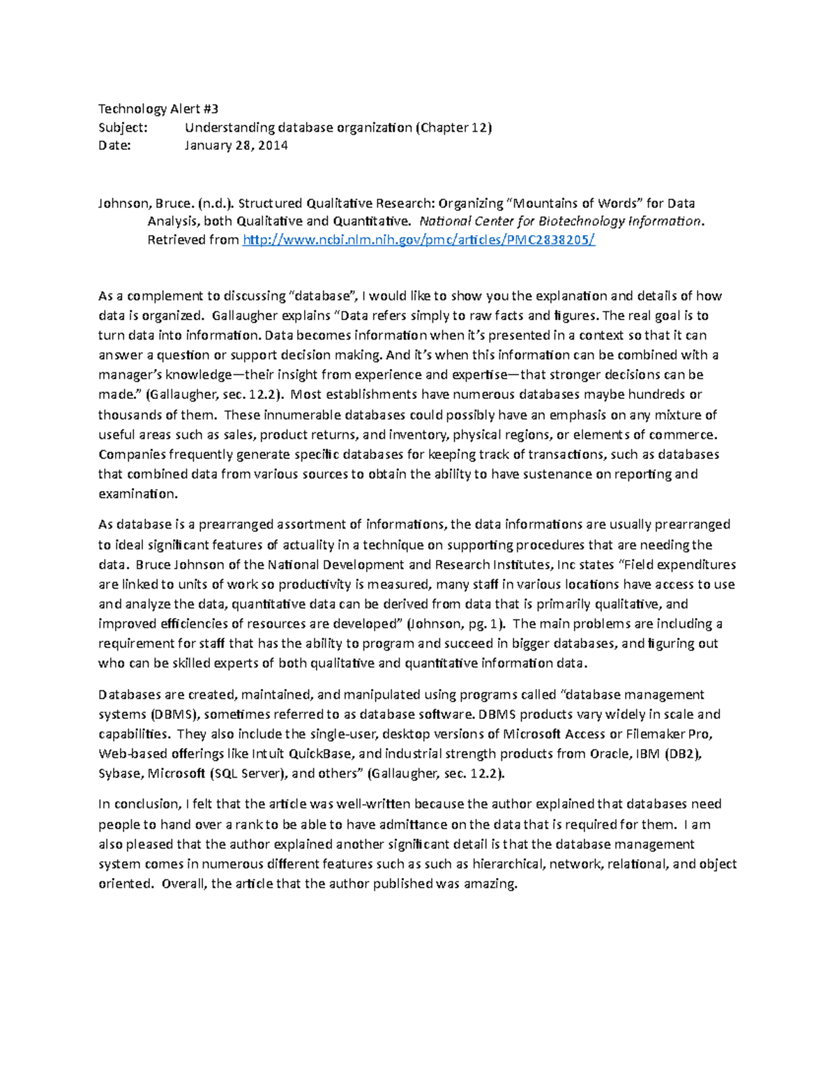 BA 382 Tech alert #3 assignment - Technology Alert # Subject ...