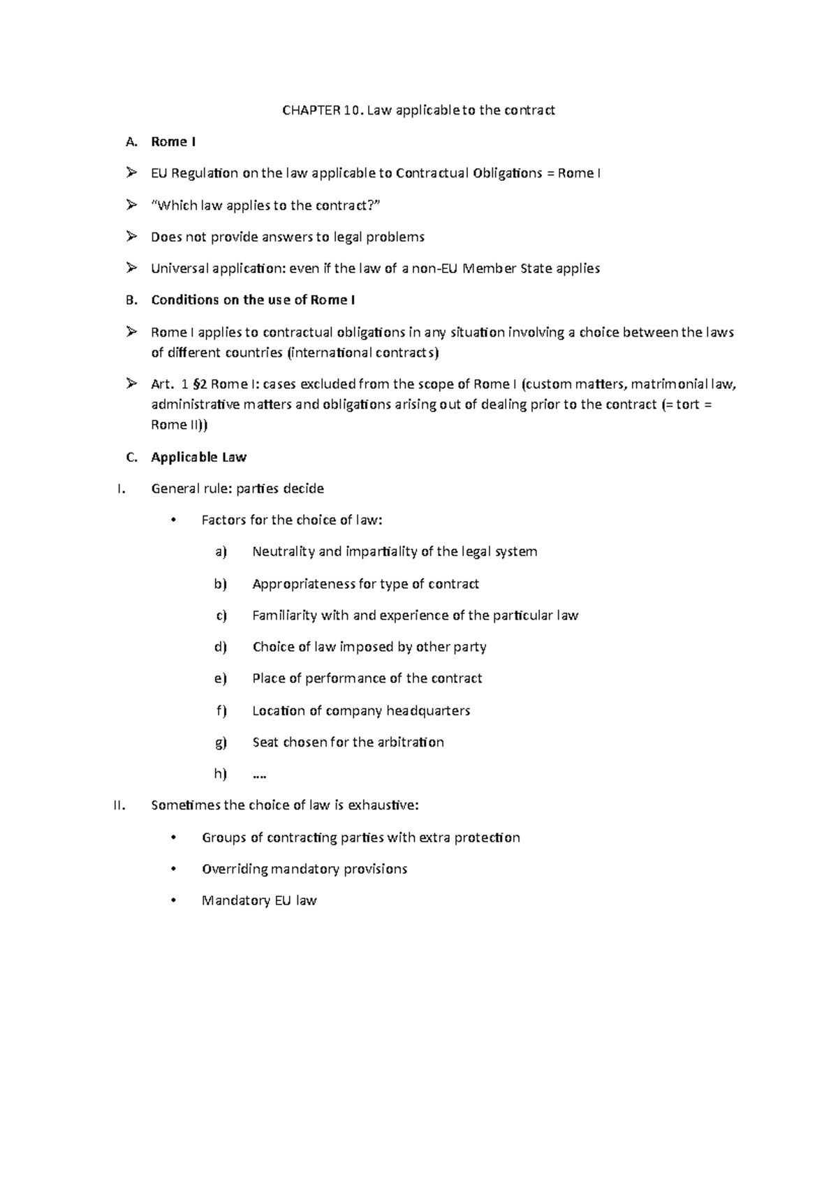 Chapter 10 law aplicable to the contract - CHAPTER 10. Law applicable ...