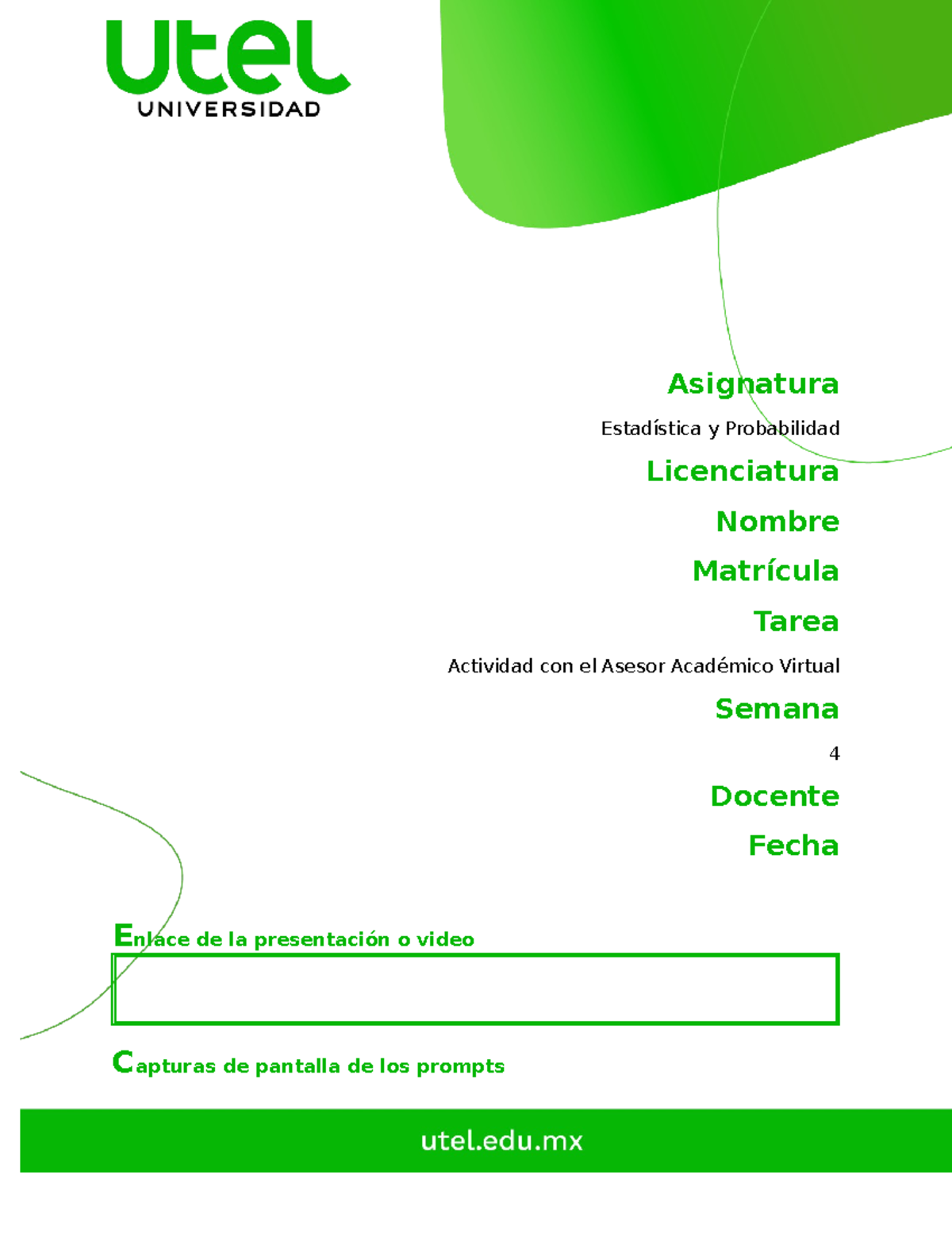 Formato Utel (plus) para la entrega de actividades colaborativas (11 ...