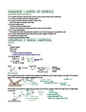 Third Statics Cheat Sheet - homogeneous in its ...