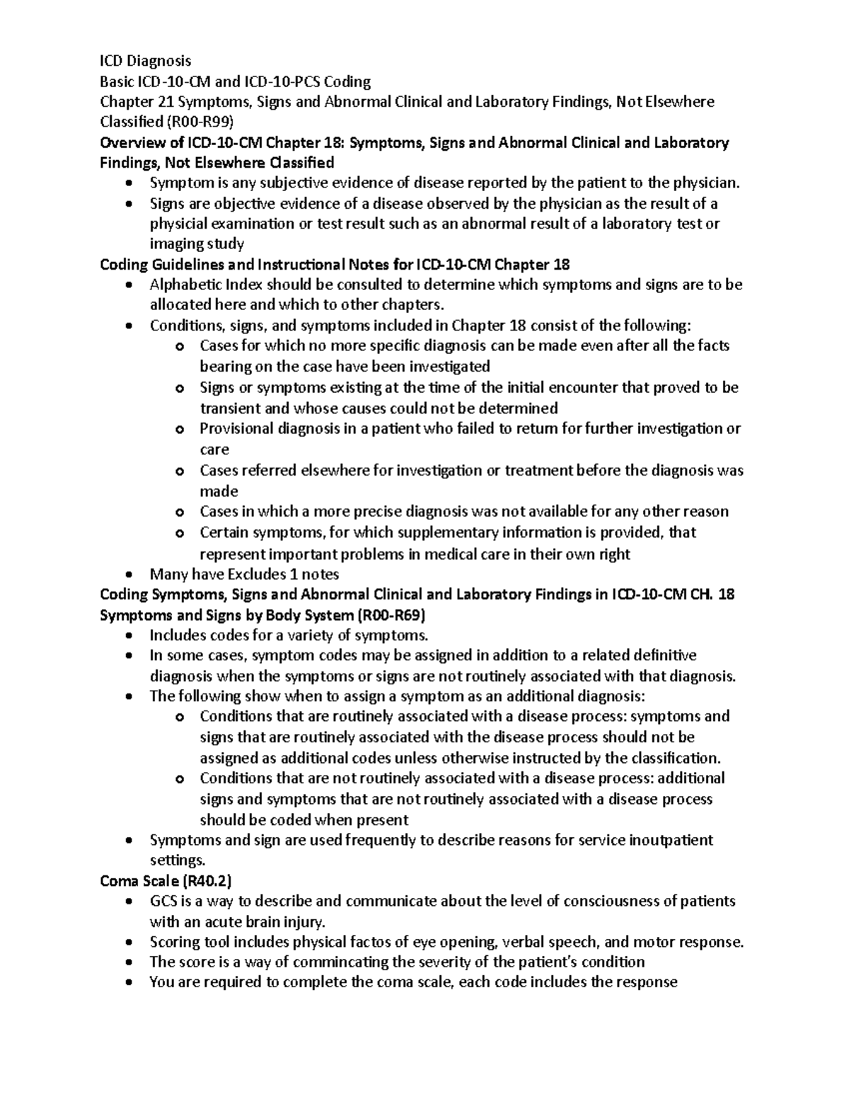 Chapter 21 Symptoms, Signs, etc R00-R99 - Notes - Basic ICD-10-CM and ...