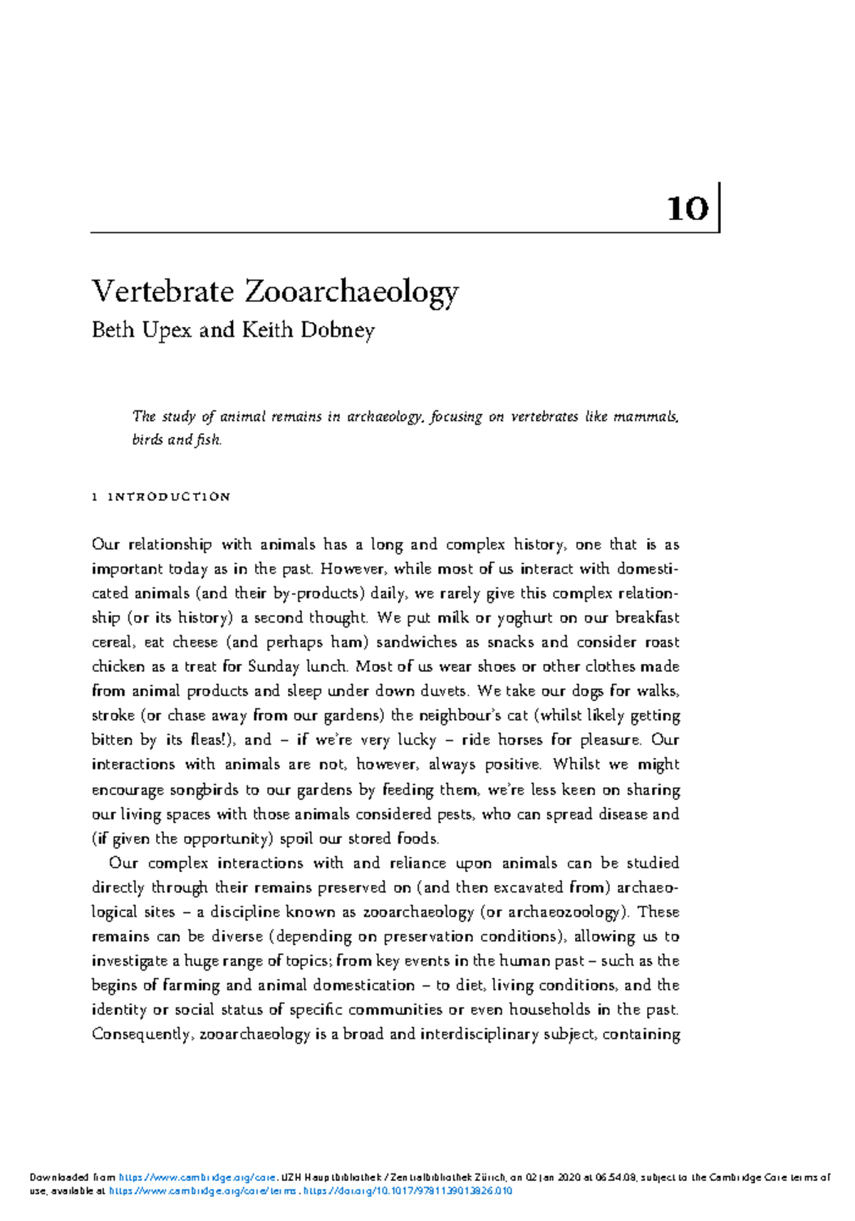 Vertebrate zooarchaeology - 10 Vertebrate Zooarchaeology Beth Upex and ...