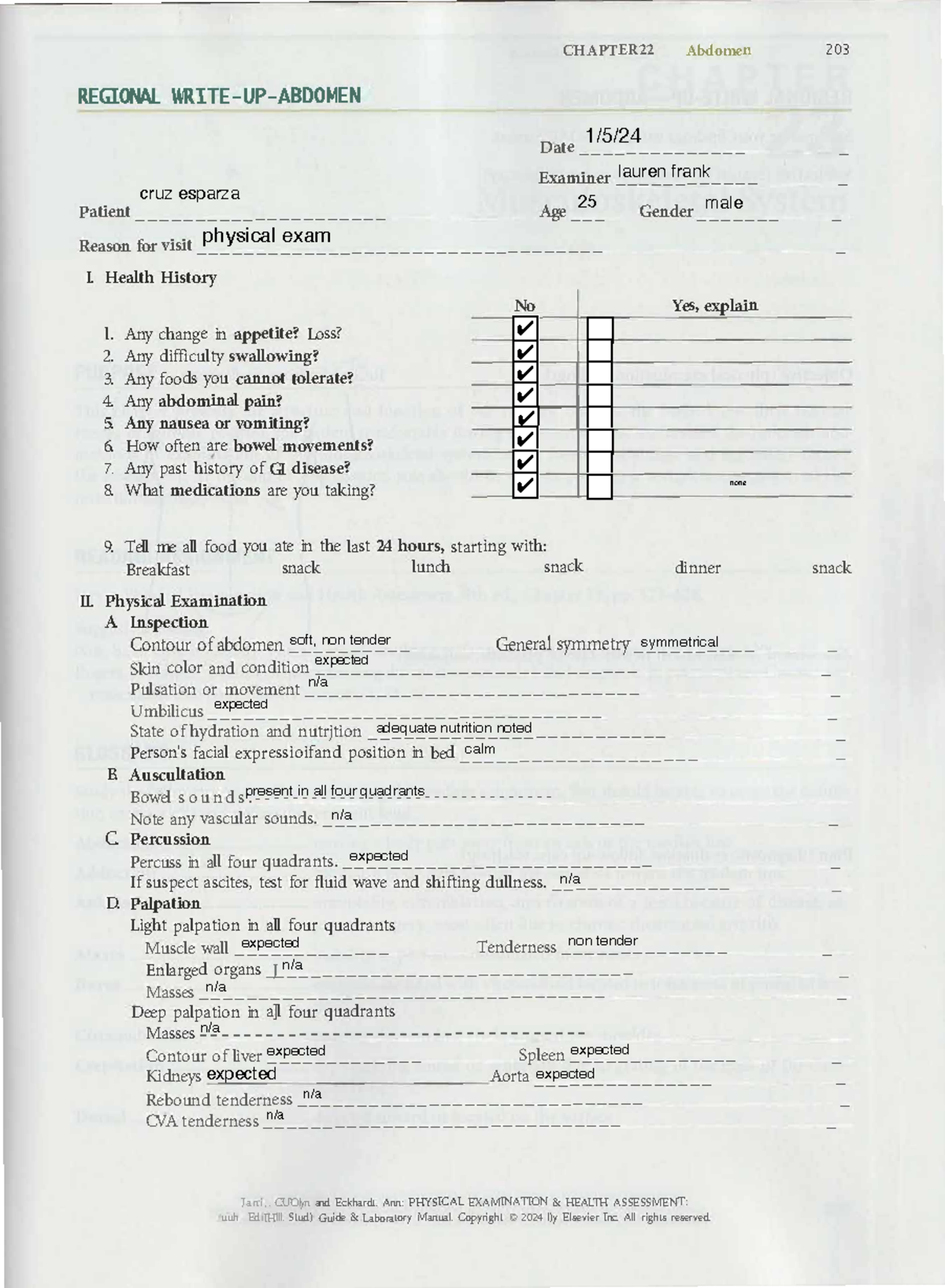 Abdomen Worksheet - CHAPTER22 Abdomen 203 REGIONAL WRITE-UP-ABDOMEN ...