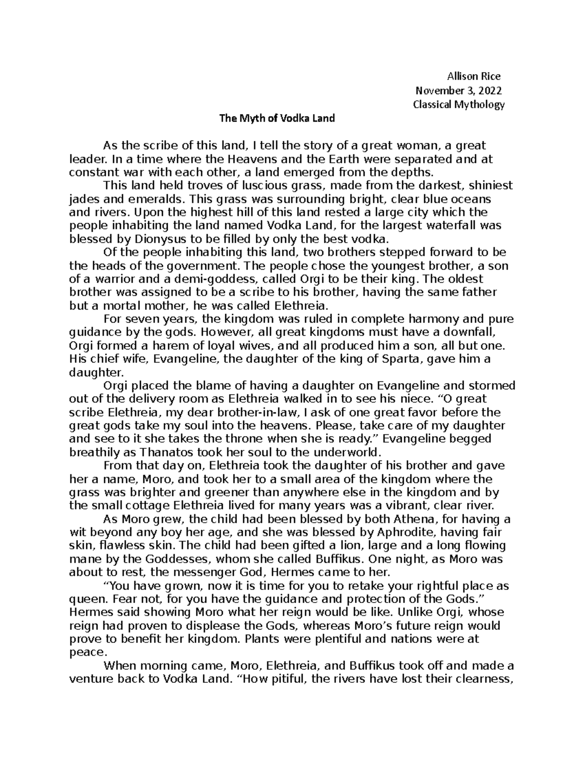 The Myth of Vodka Land - Our assignment for Peter Laws' class was to ...