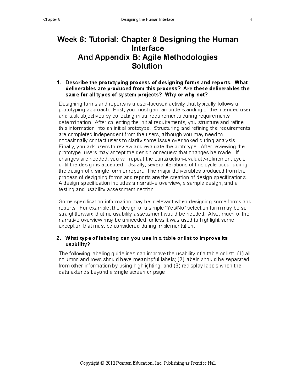 Tutorial 6 Solution - Chapter 8 Designing the Human Interface 1 Week 6 ...