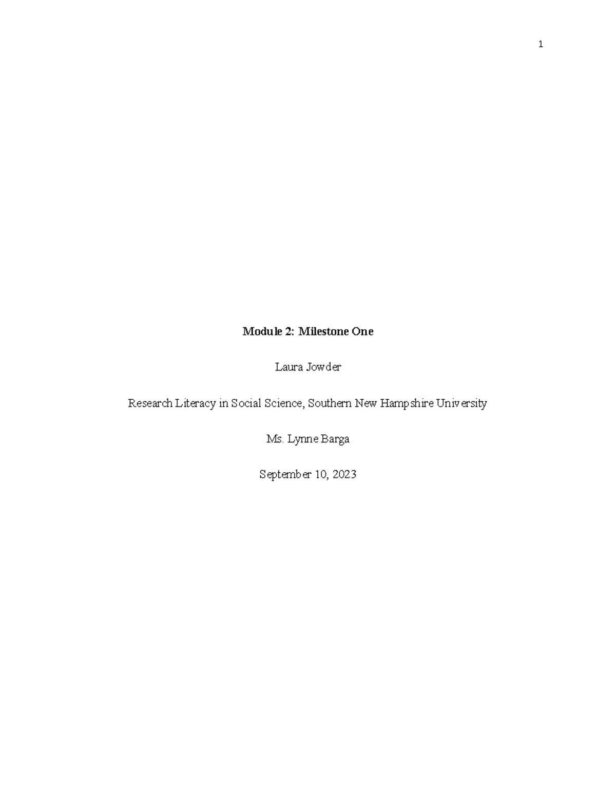 HSE 340 final project - 1 Module 2: Milestone One Laura Jowder Research ...