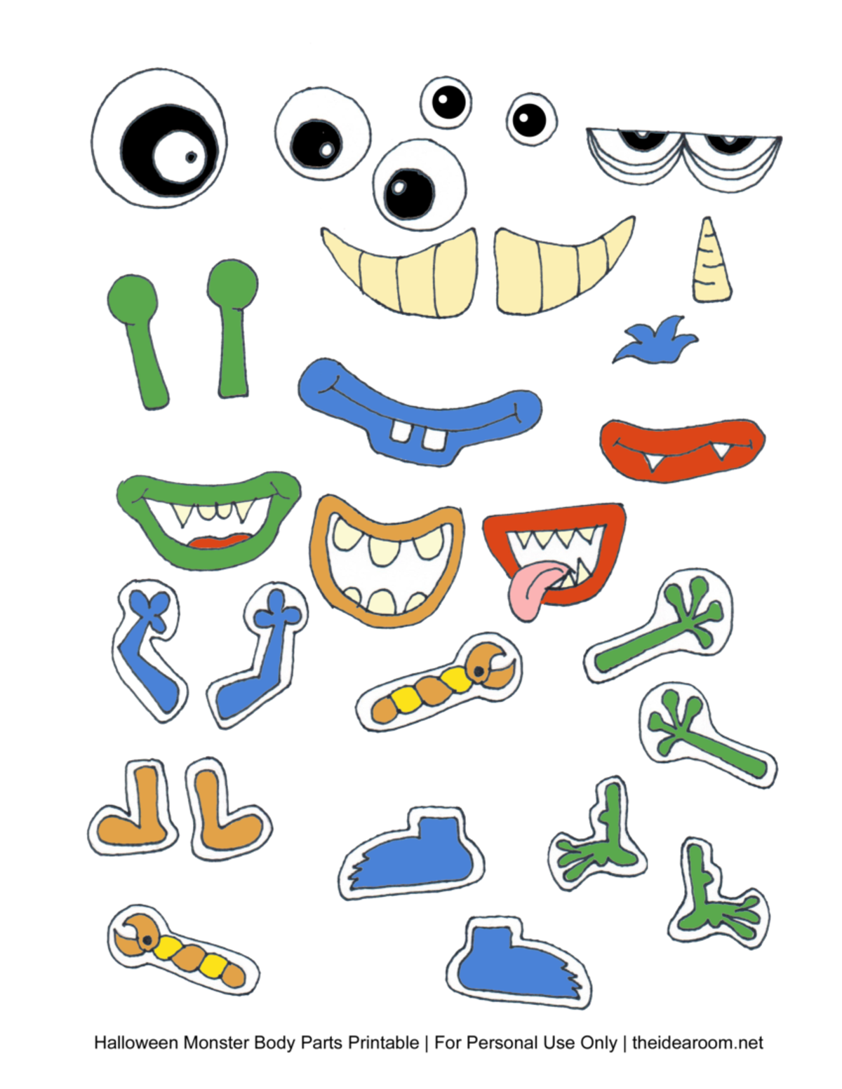 Halloween Monster Body Parts Printable - Italian A: Literature SL - Studocu