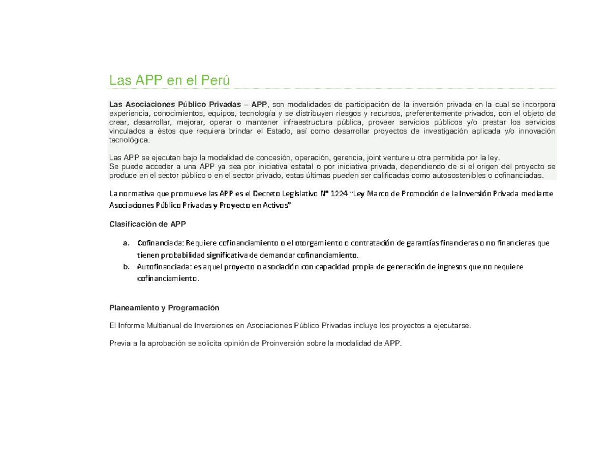 APP PERU - util - Las APP en el Perú Las Asociaciones Público Privadas ...