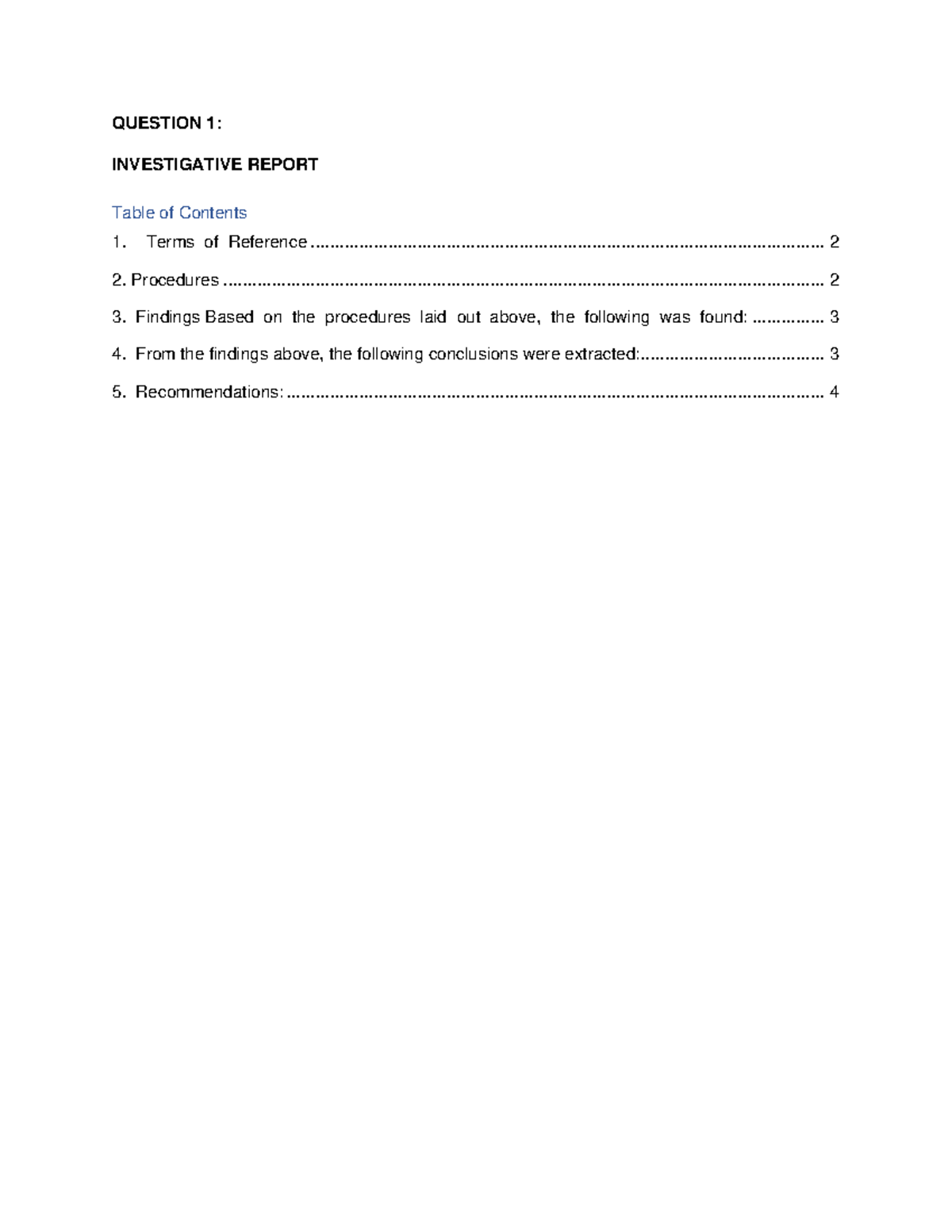ENN1504 Assignment 2 44355653 - QUESTION 1: INVESTIGATIVE REPORT Table ...