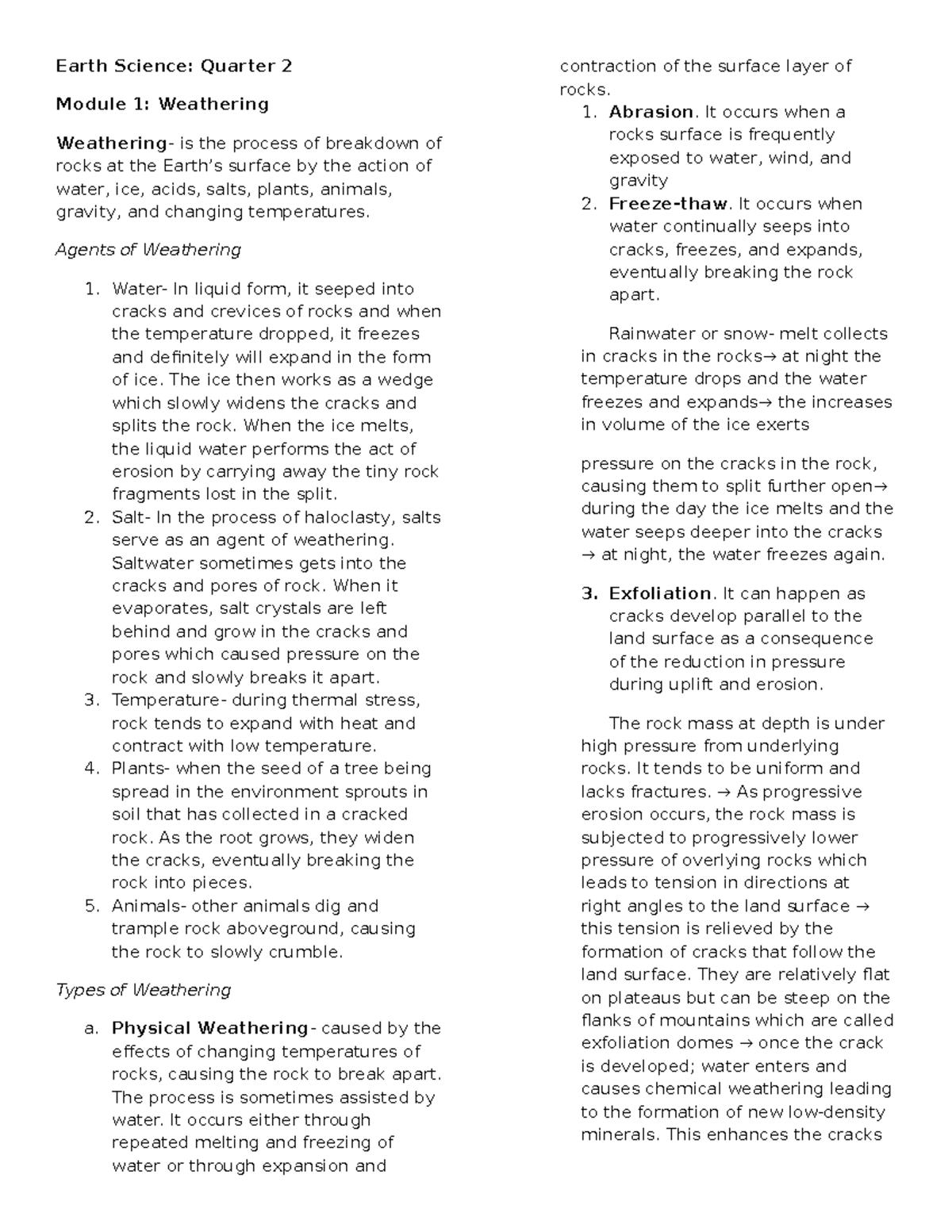 Reviewer Grade 11 Earth Science Quarter 2 - Earth Science: Quarter 2 ...