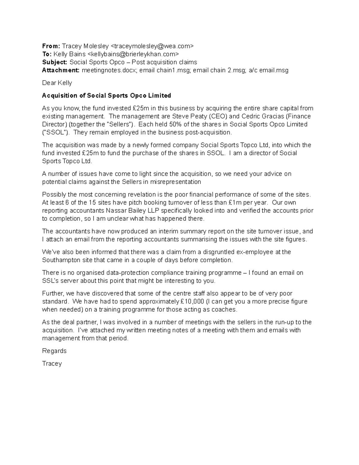 1 email from client L7 - vghbjn - BPP - Studocu