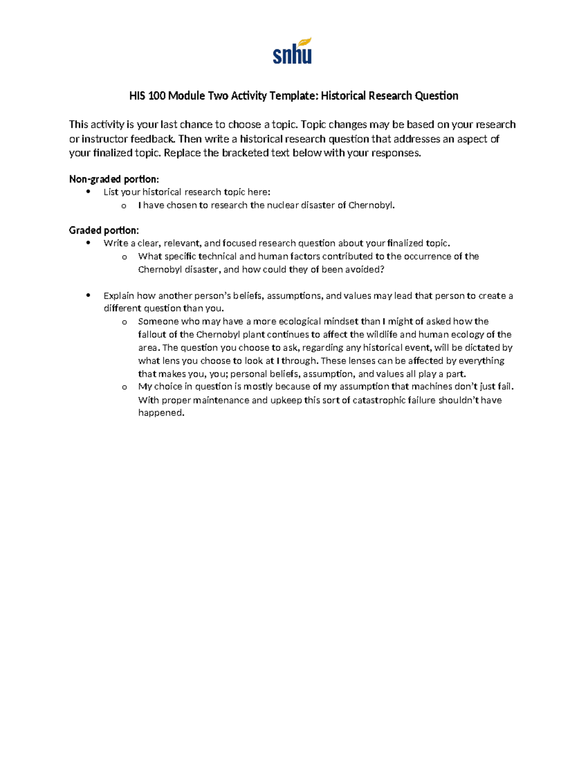 HIS-100 Mod 2 activity assignment - HIS 100 Module Two Activity ...