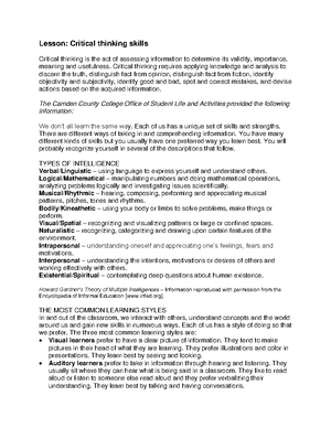 Lesson - Notetaking, research and writing skills - Lesson: Notetaking ...